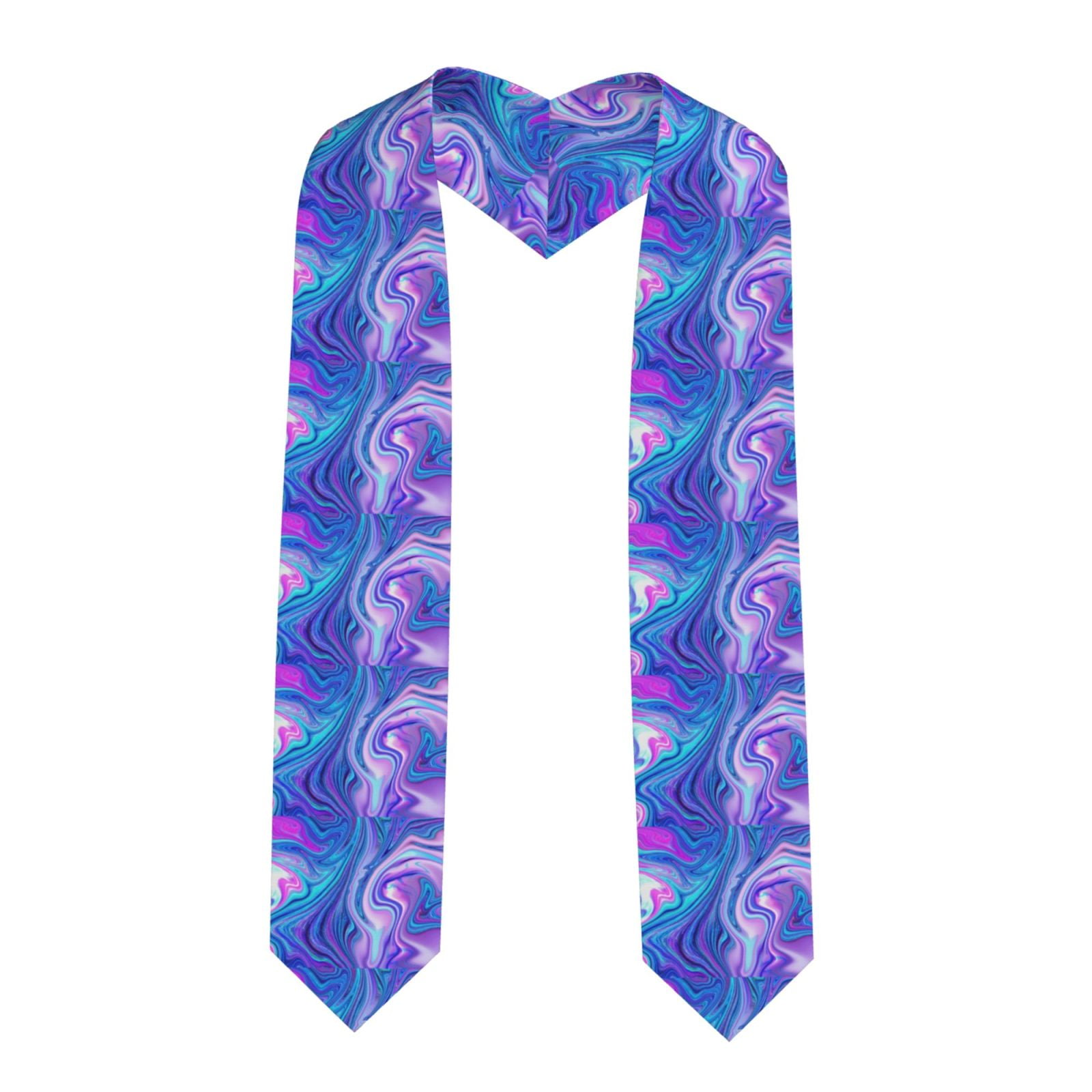 Kdxio Swirl Blue And Purple Graduation Stole Class, Graduation Sash ...