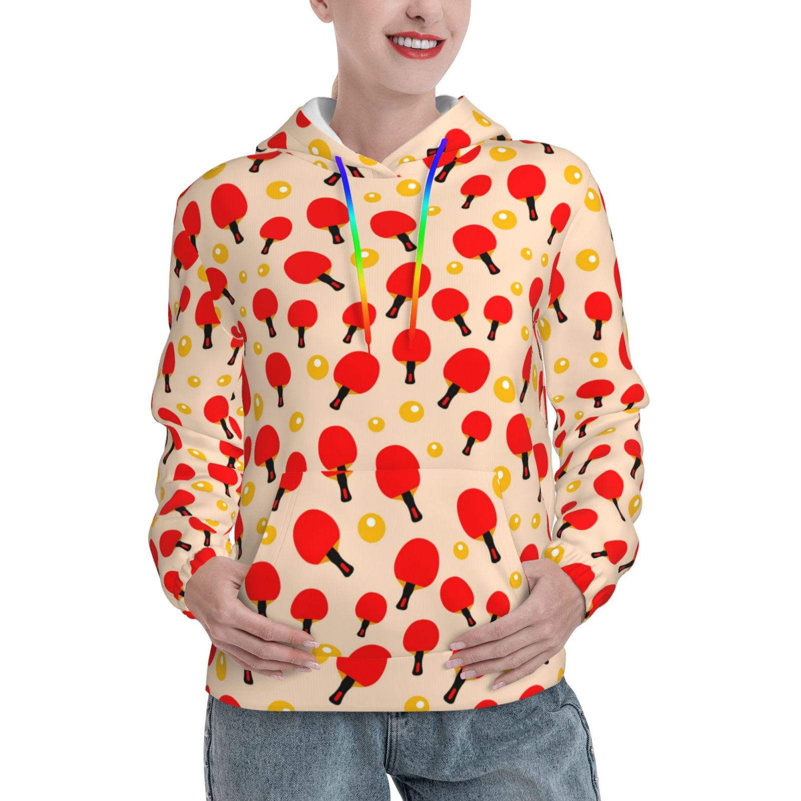 Kdxio Table Tennis Rackets 1 Print Womens Oversized Hoodies Sweatshirts ...