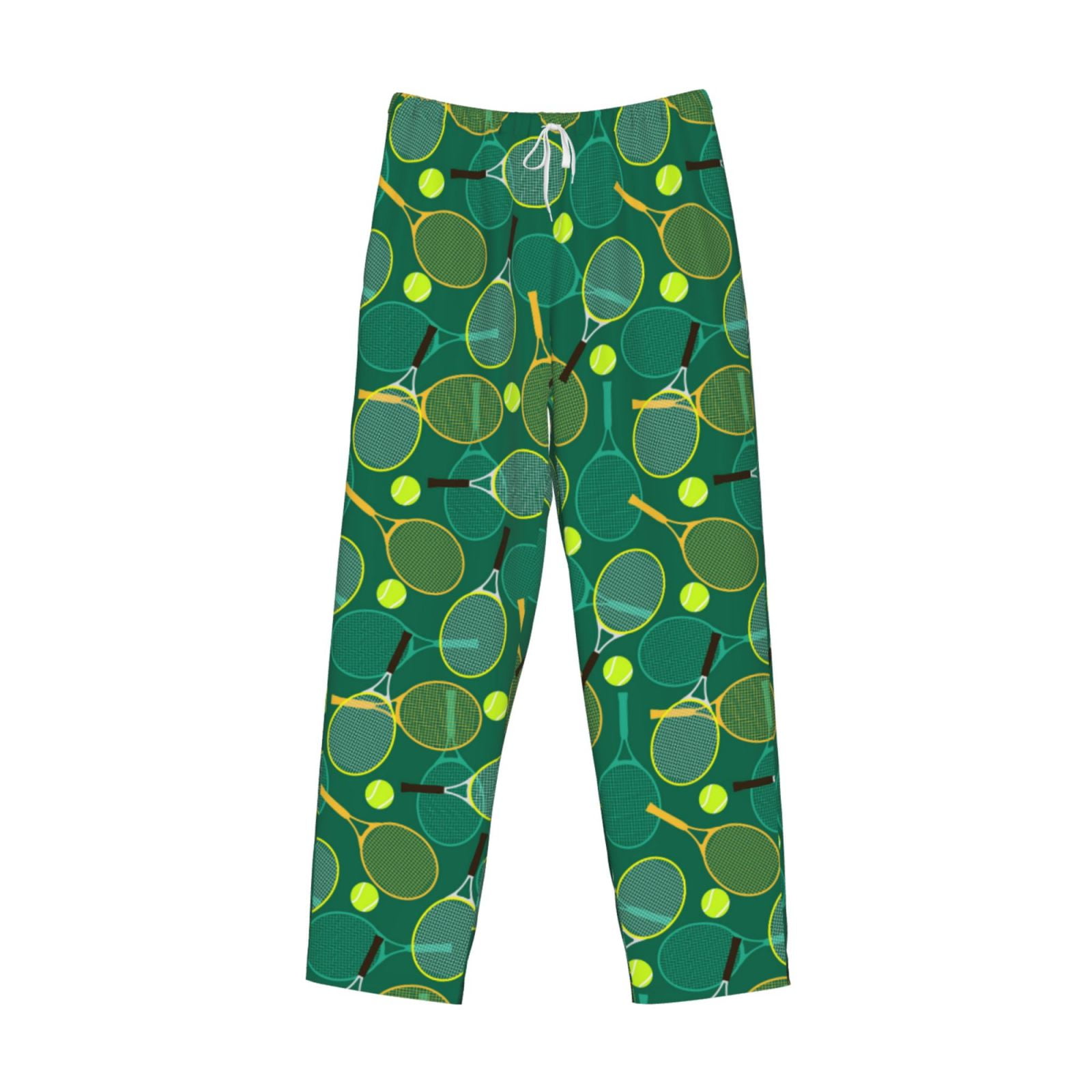 Kdxio Tennis Rackets and Balls Print Men's Sleep Pajama Pant Lounge ...