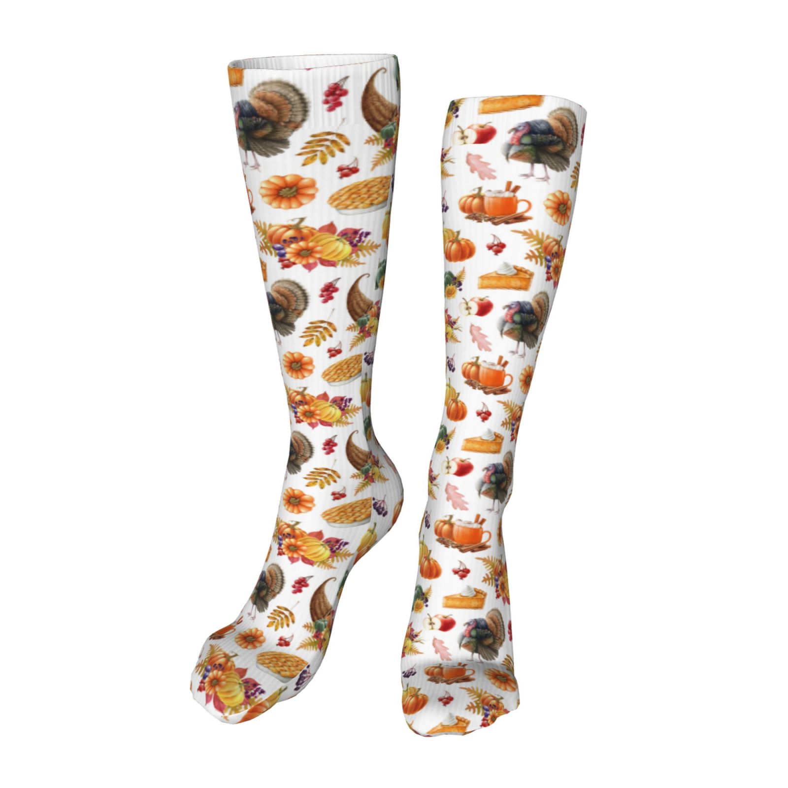 Kdxio Thanksgiving Turkeys 1 Funny Silky Novelty Funky Long Knee High ...