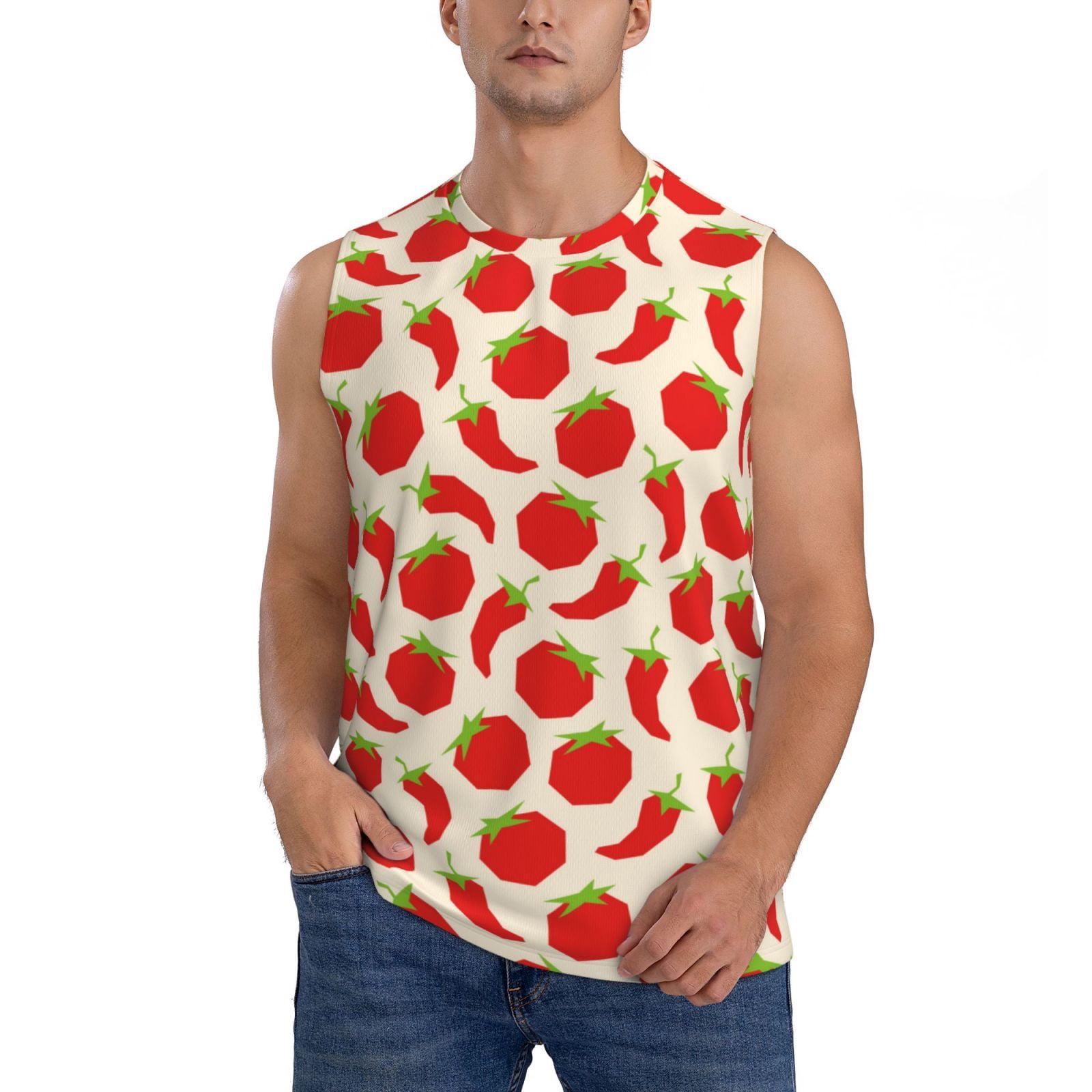 Kdxio Tomatoes And Chili for Men's Muscle T-shirt,Sleeveless for ...