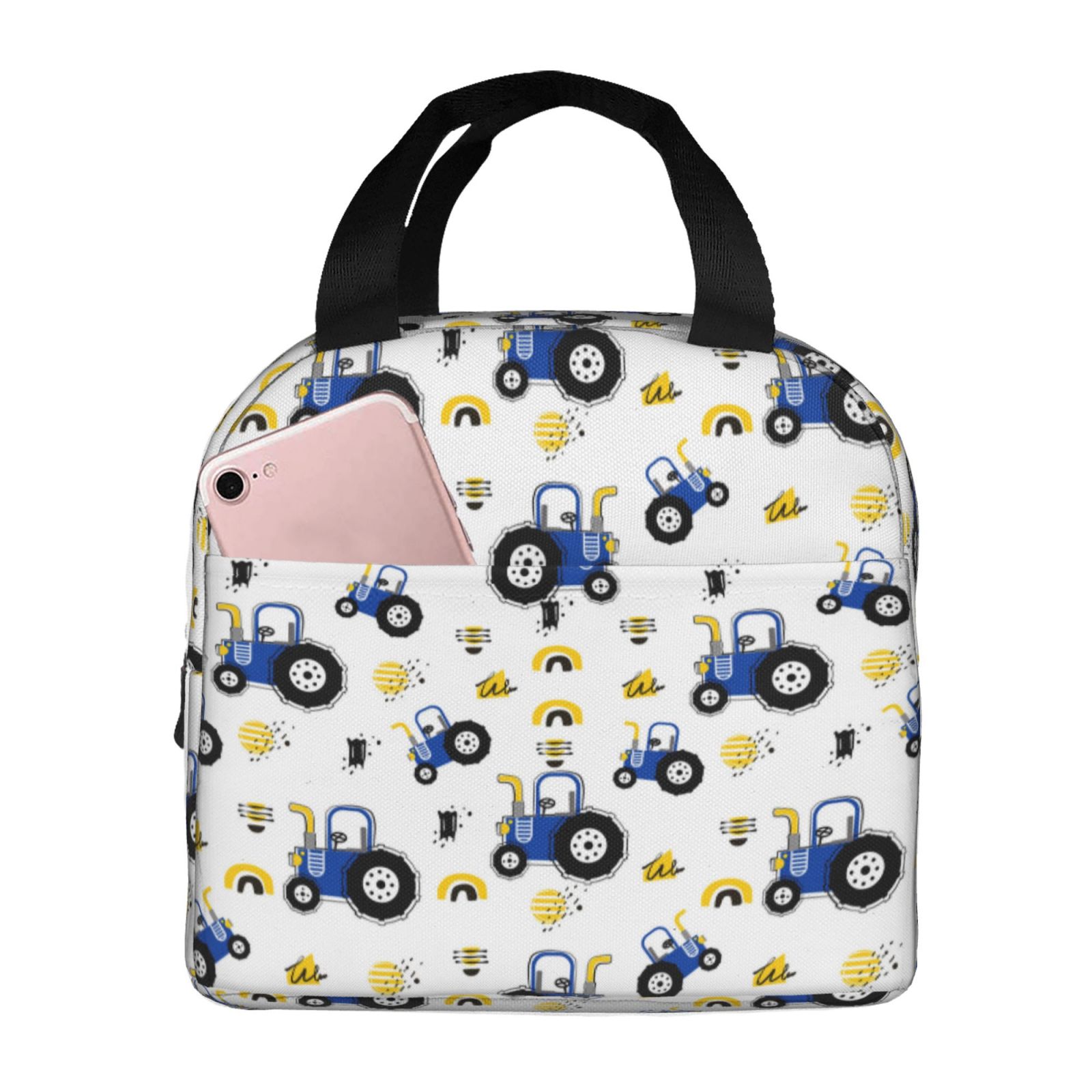 Kdxio Tractor And Vehicle Print Insulated Lunch Bag,Reusable Tote Lunch ...