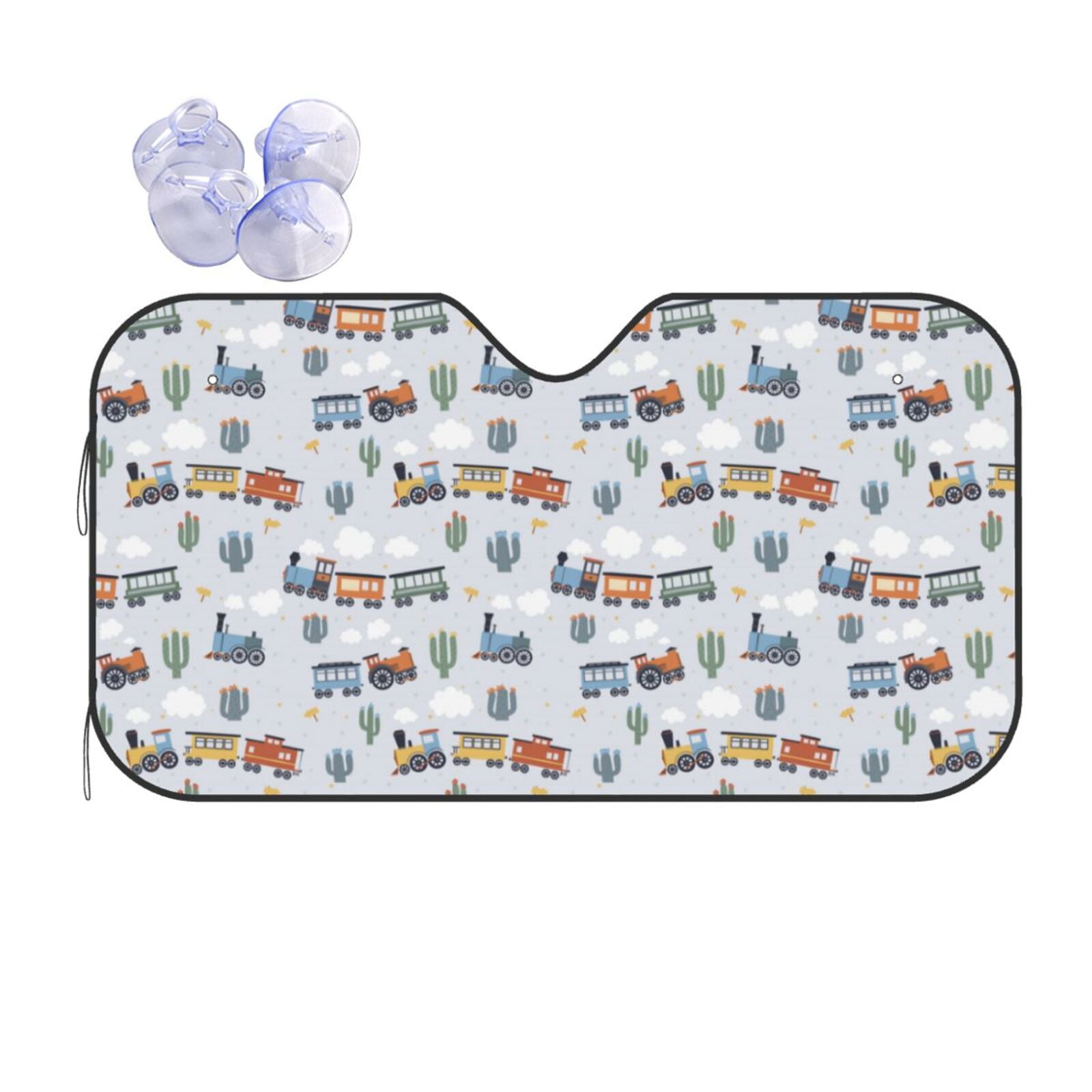 Kdxio Trains And Cactuse Print Front Windshield Sun Shade,Folding Auto ...
