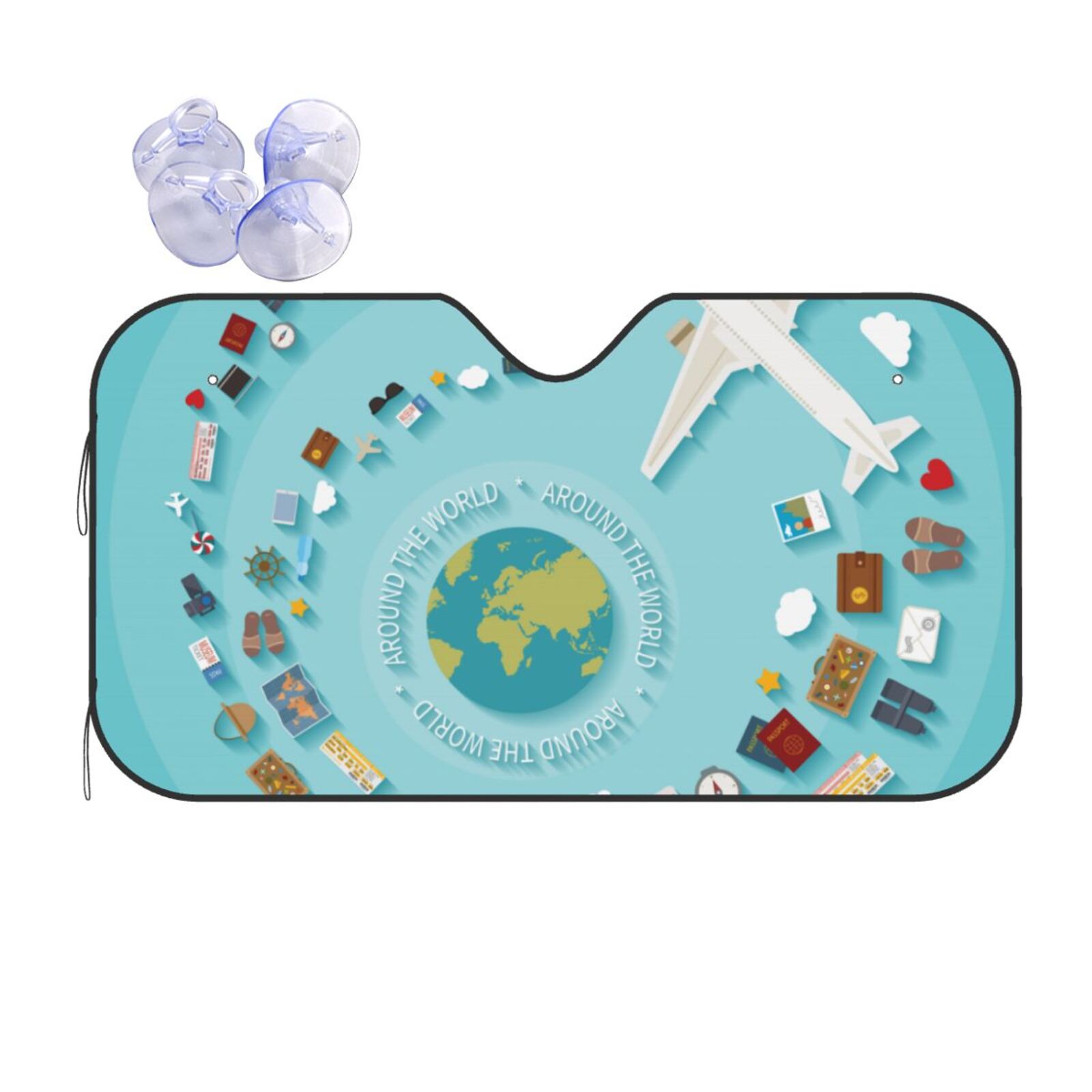 Kdxio Travelling on Airplane Print Front Windshield Sun Shade,Folding ...