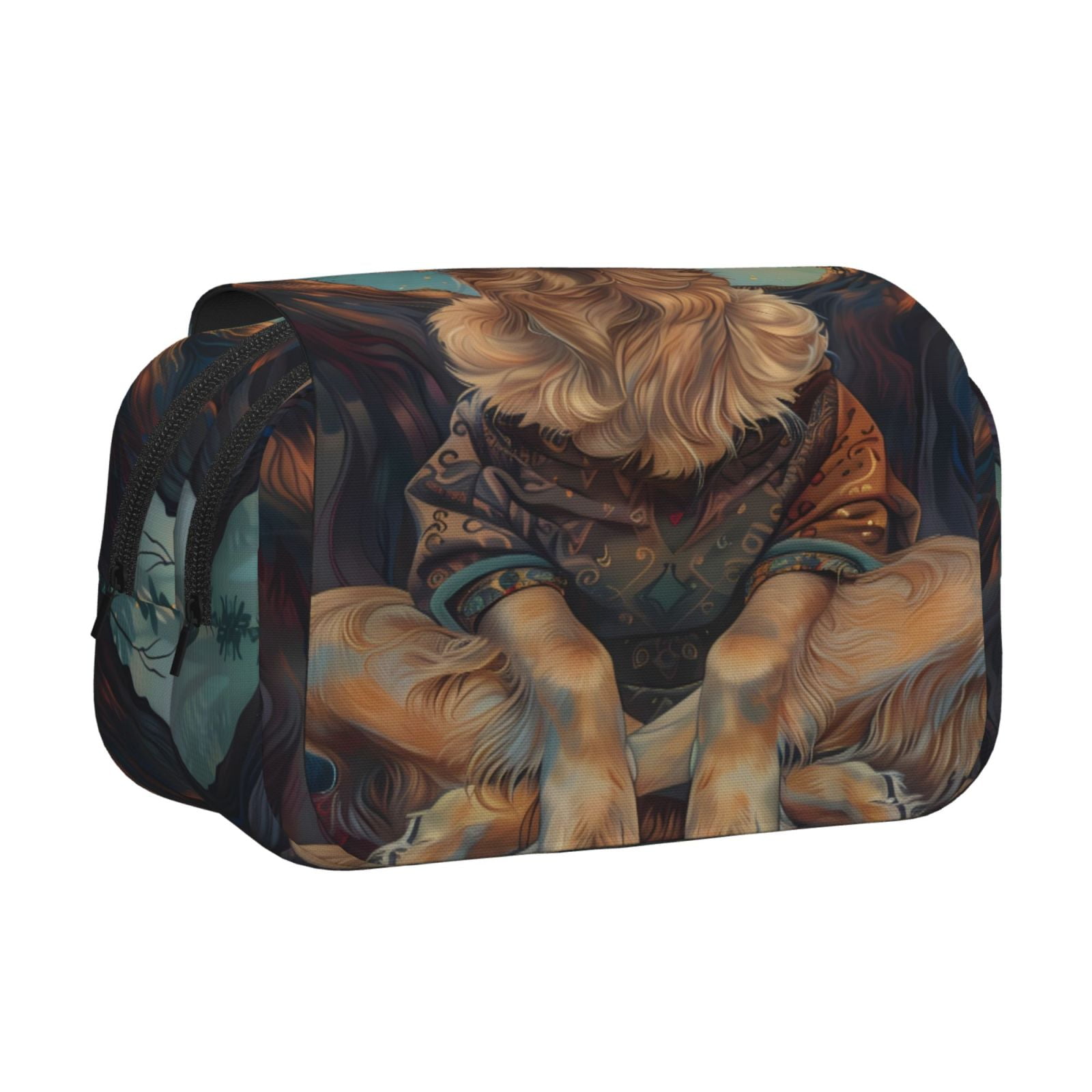 Kdxio Tree Meditating Golden Retriever for Double Compartment Pen Case ...