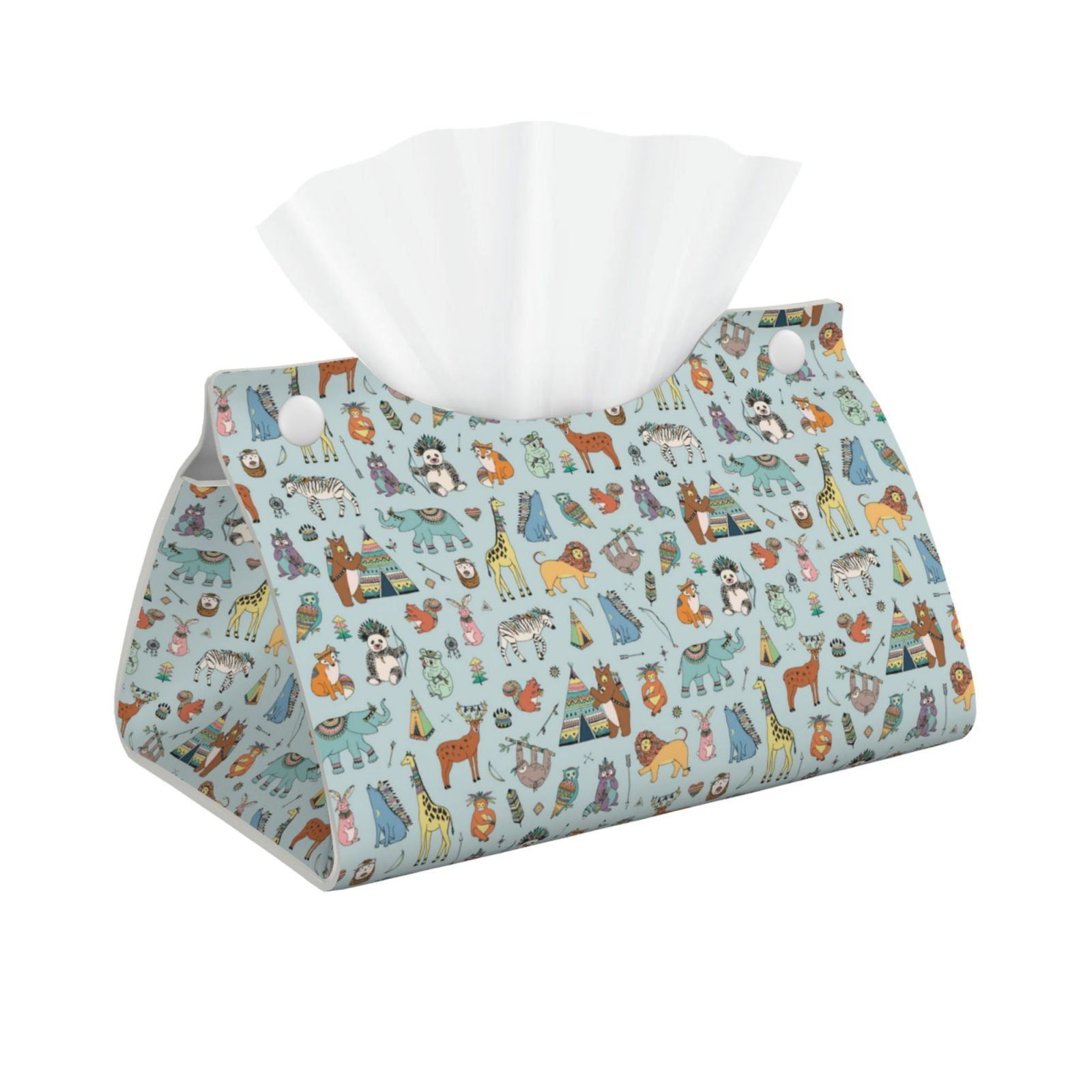 Kdxio Tribal Animals Print Tissue Box Cover,Modern PU Leather ...
