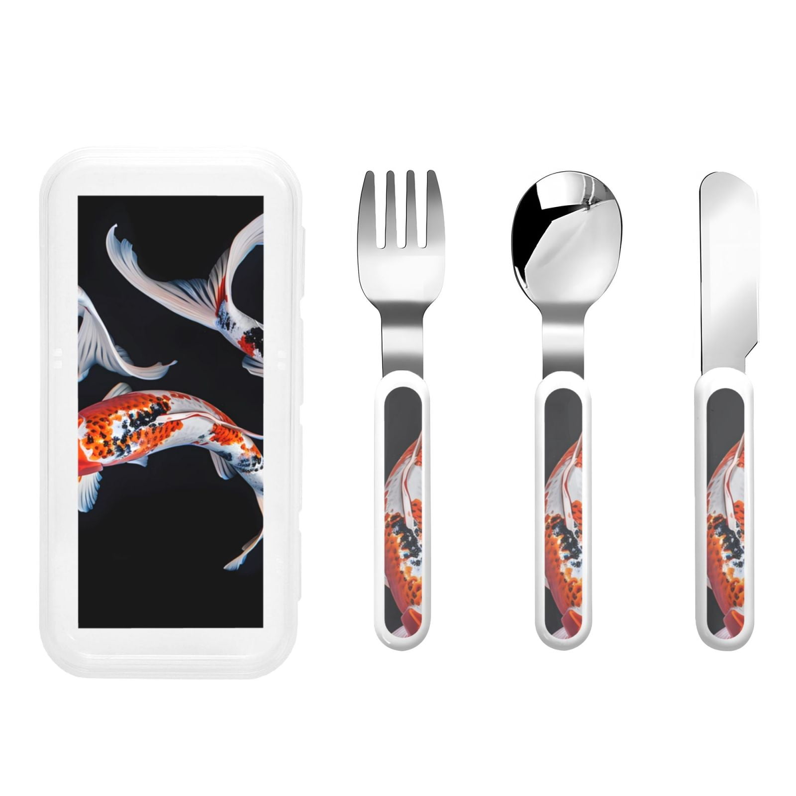Kdxio Tricolor Koi Fish Trio Toddler Utensils Set - Kids Silverware Set ...