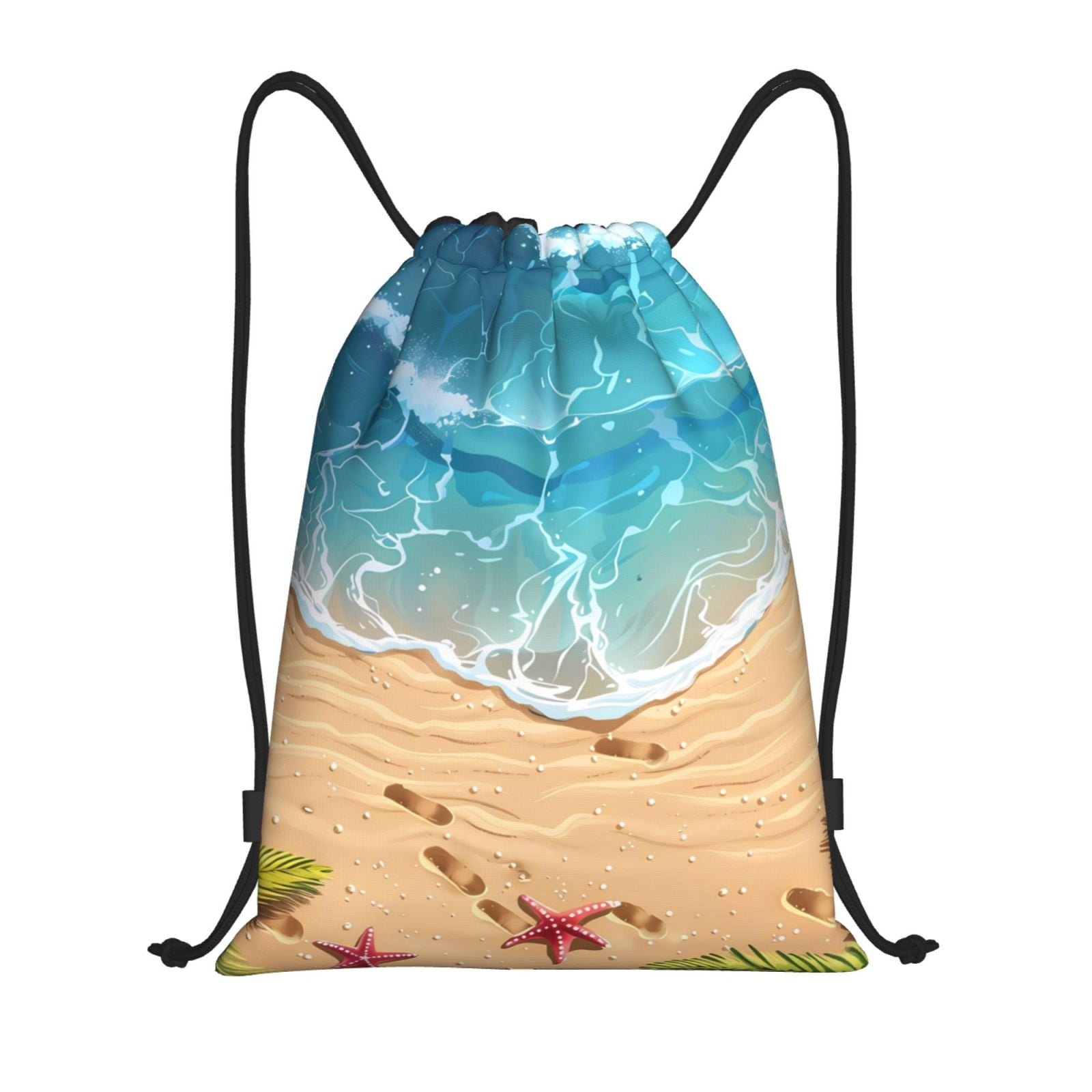 Kdxio Tropical Beach With Starfish Print Drawstring Backpack Bag ...