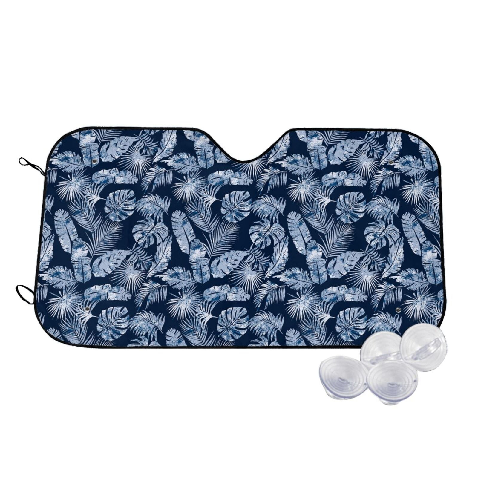 Kdxio Tropical Leaves Print Windshield Sun Shade,UV Rays and Sun Heat ...