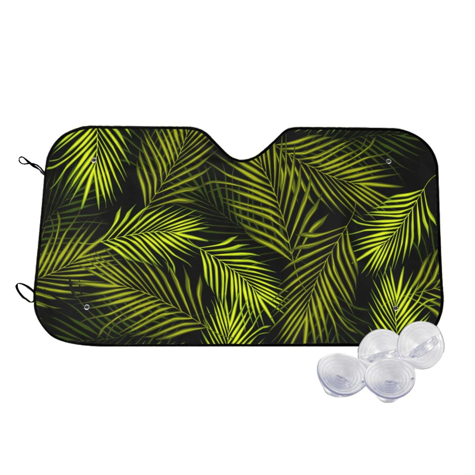 Kdxio Tropical Palm Leaves Fern Leaf Print Windshield Sun Shade,UV Rays ...