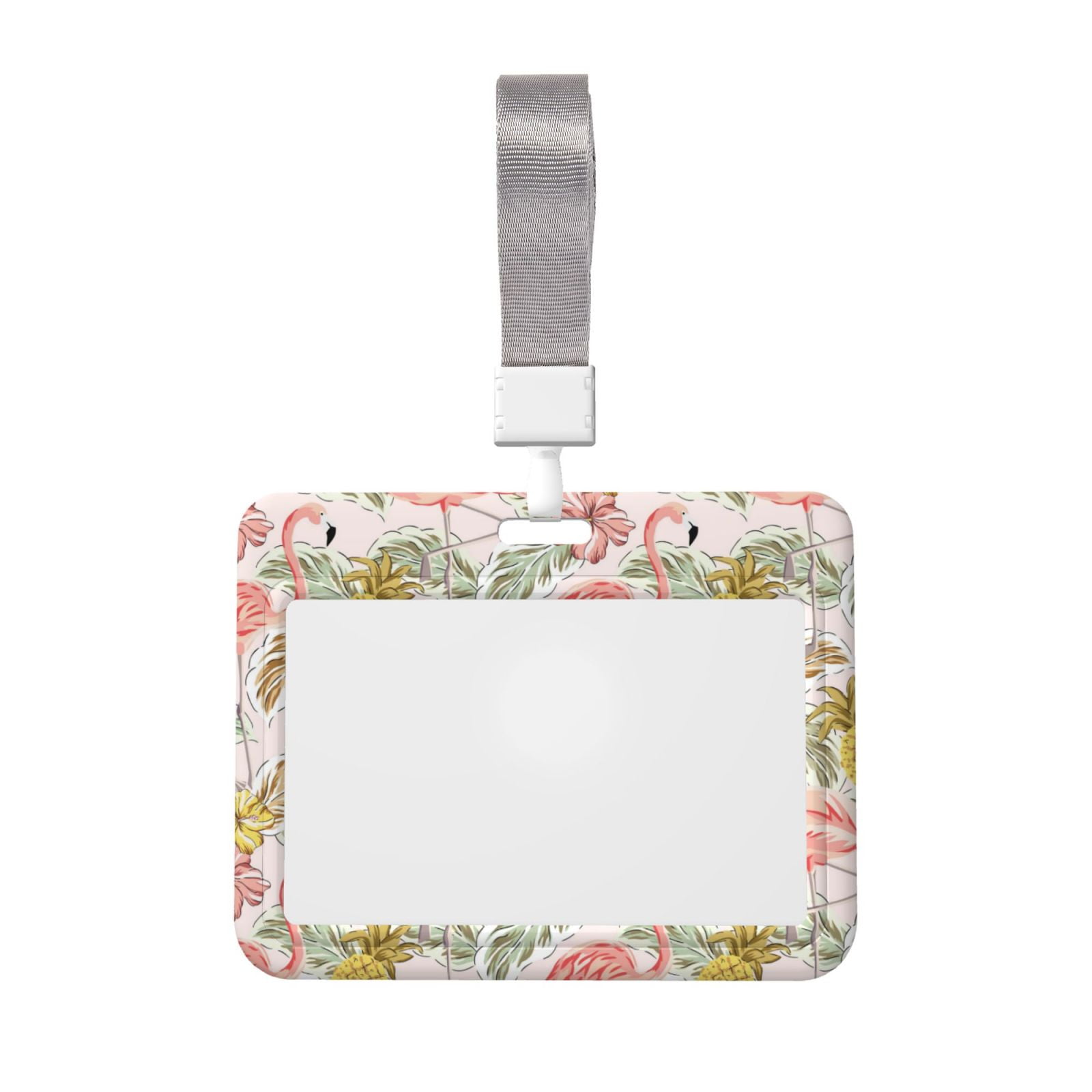 Kdxio Tropical Pink Flamingo Pineapple Card Badge Holder Work Badge ...