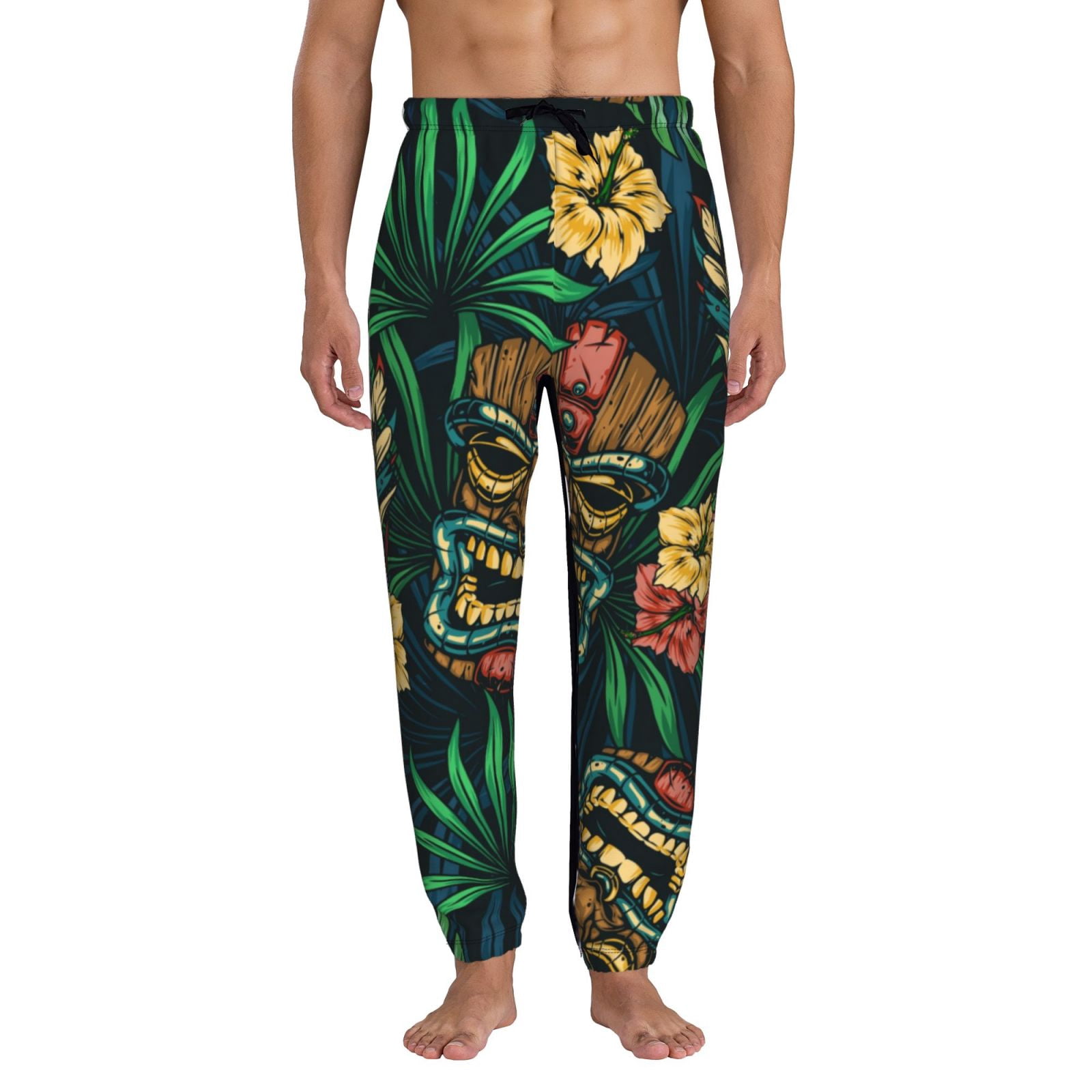 Kdxio Tropical Tribe Mask Pattern Joggers,Sweatpants for Men with ...