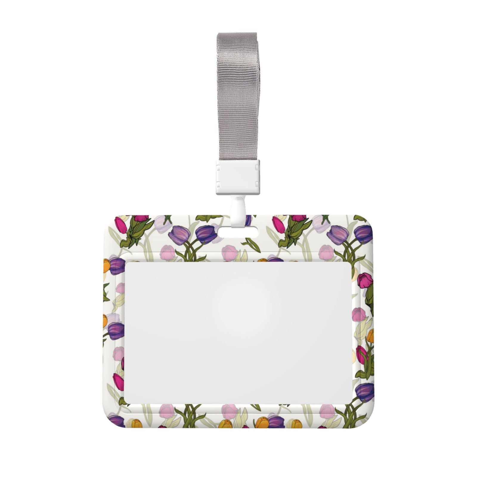 Kdxio Tulips Flowers Card Badge Holder Work Badge Sleeve for Office ...