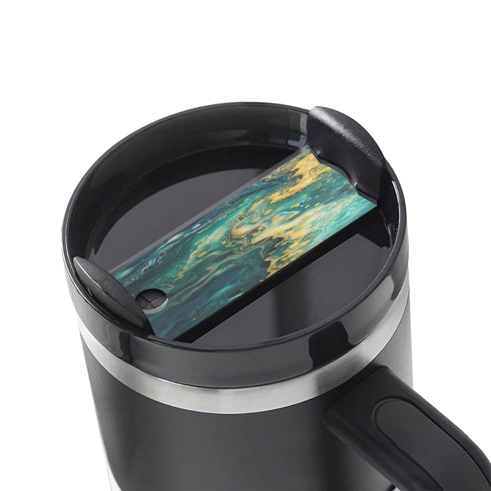 Kdxio Turquoise Golden Swirl Name Plate Compatible Stanley Cups Name ...