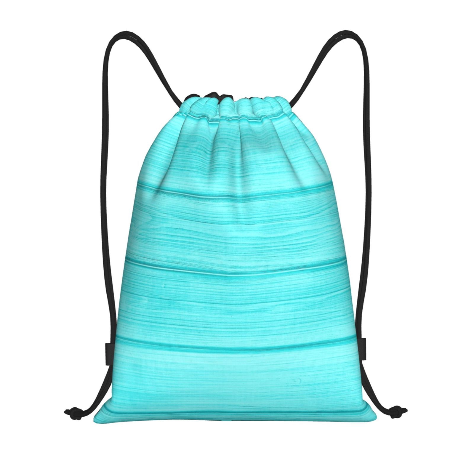 Kdxio Turquoise Wooden Print Drawstring Backpack Bag,Waterproof Draw ...