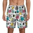 Kdxio Turtle Print Mens Swim Trunks With Compression Liner 7 Inch