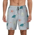Kdxio Turtles And Shells Print Men's Swim Trunks with Compression Liner ...