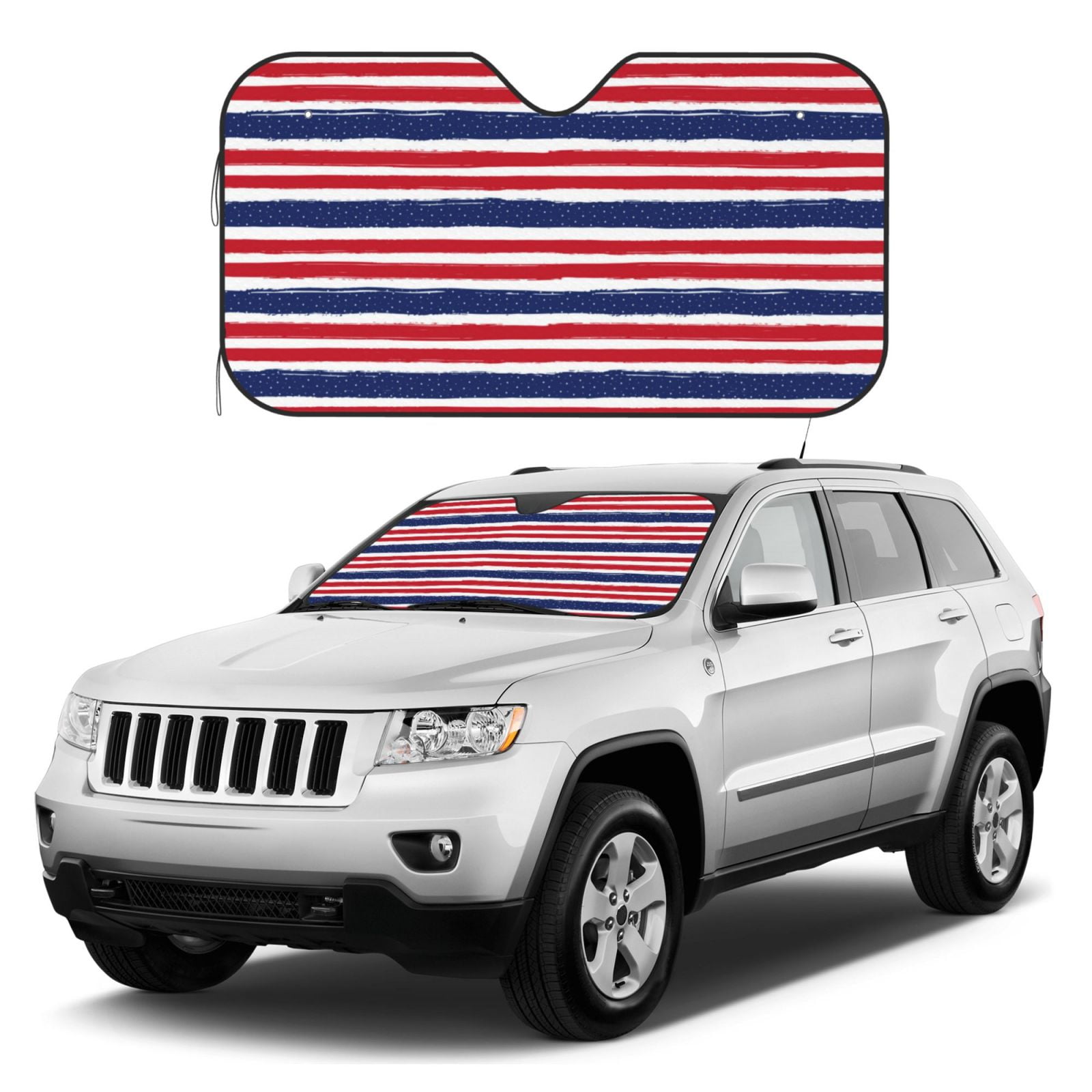 Kdxio USA Colors Stripes Print Windshield Sun Shade, Foldable Sun ...