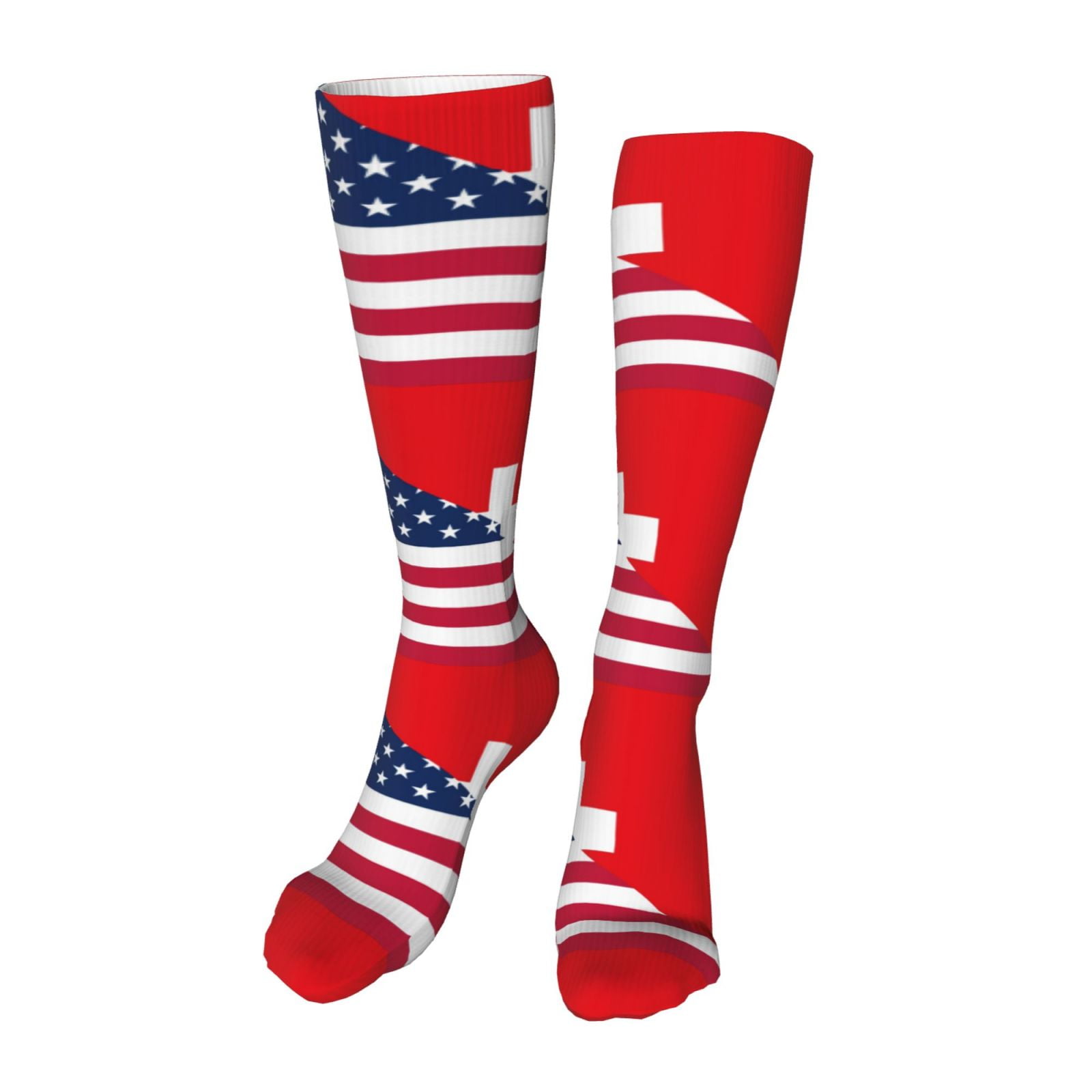 Kdxio USA Switzerland Funny Silky Novelty Funky Long Knee High Socks ...