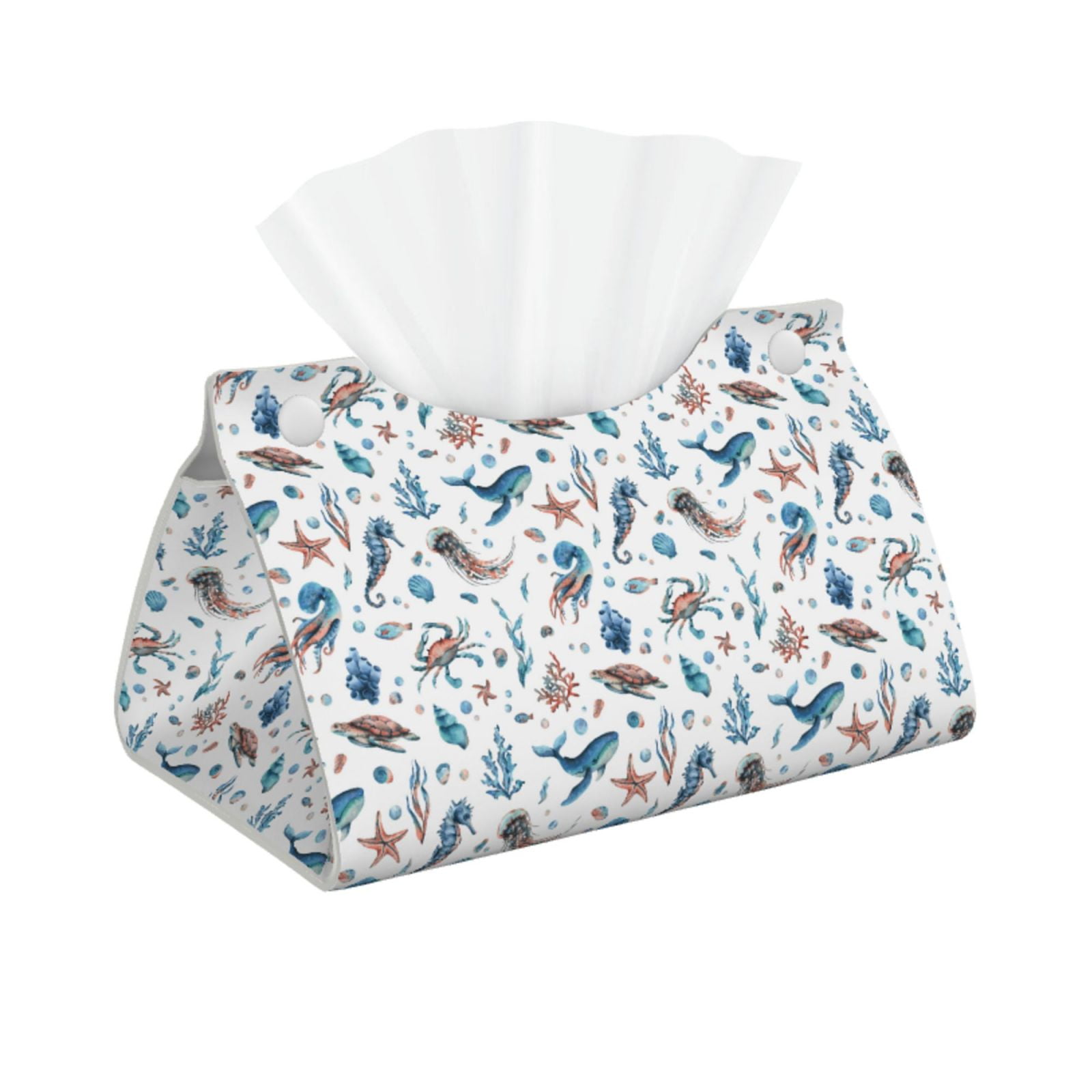 Kdxio Undersea Animals Print Tissue Box Cover,Modern PU Leather ...