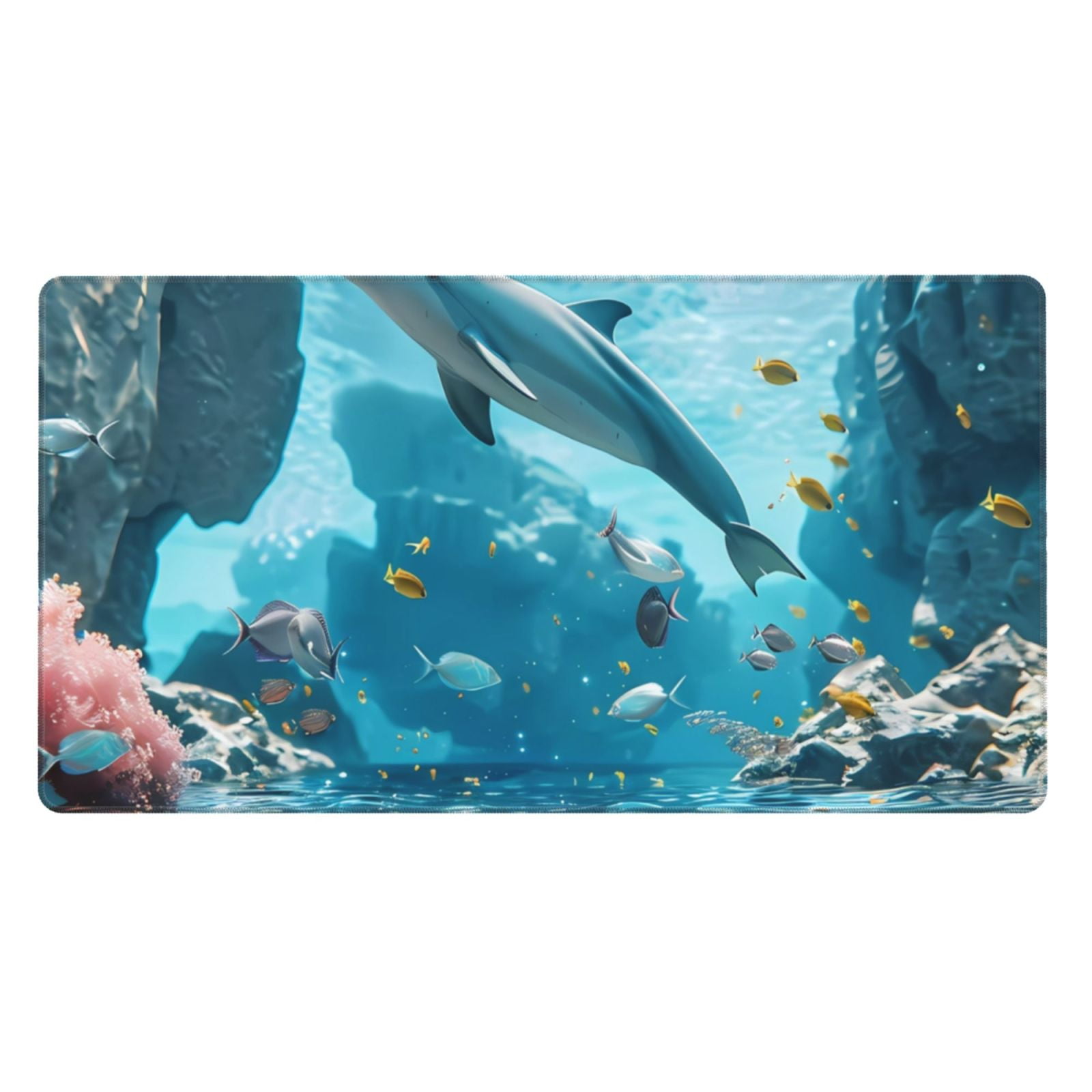 Kdxio Underwater Dolphin Scene Print Large Gaming Mouse Pad,Non-Slip ...