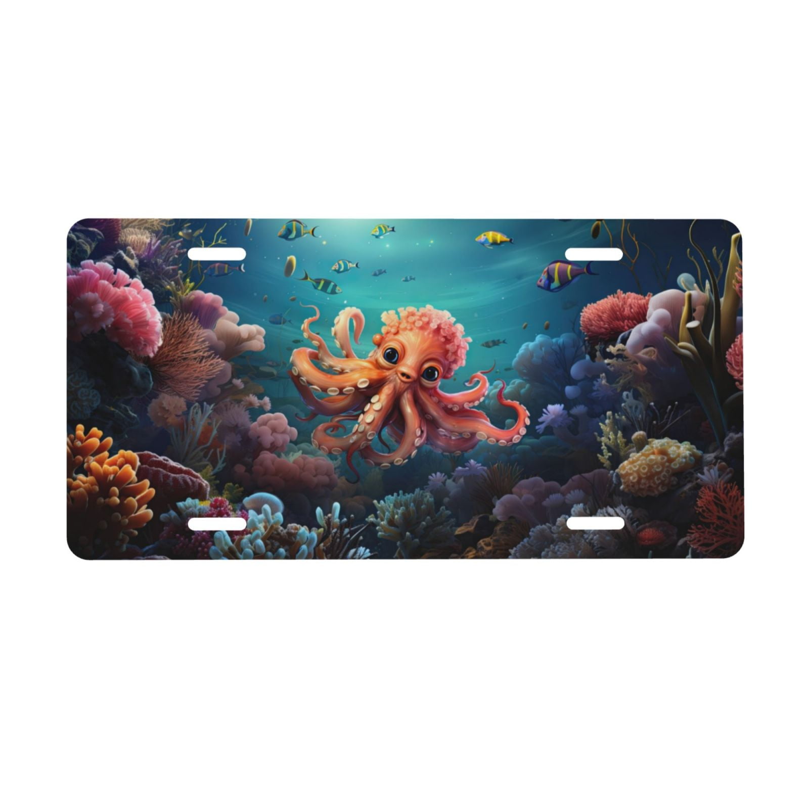 Kdxio Underwater Plant Octopus License Plate Car Front License Plate ...