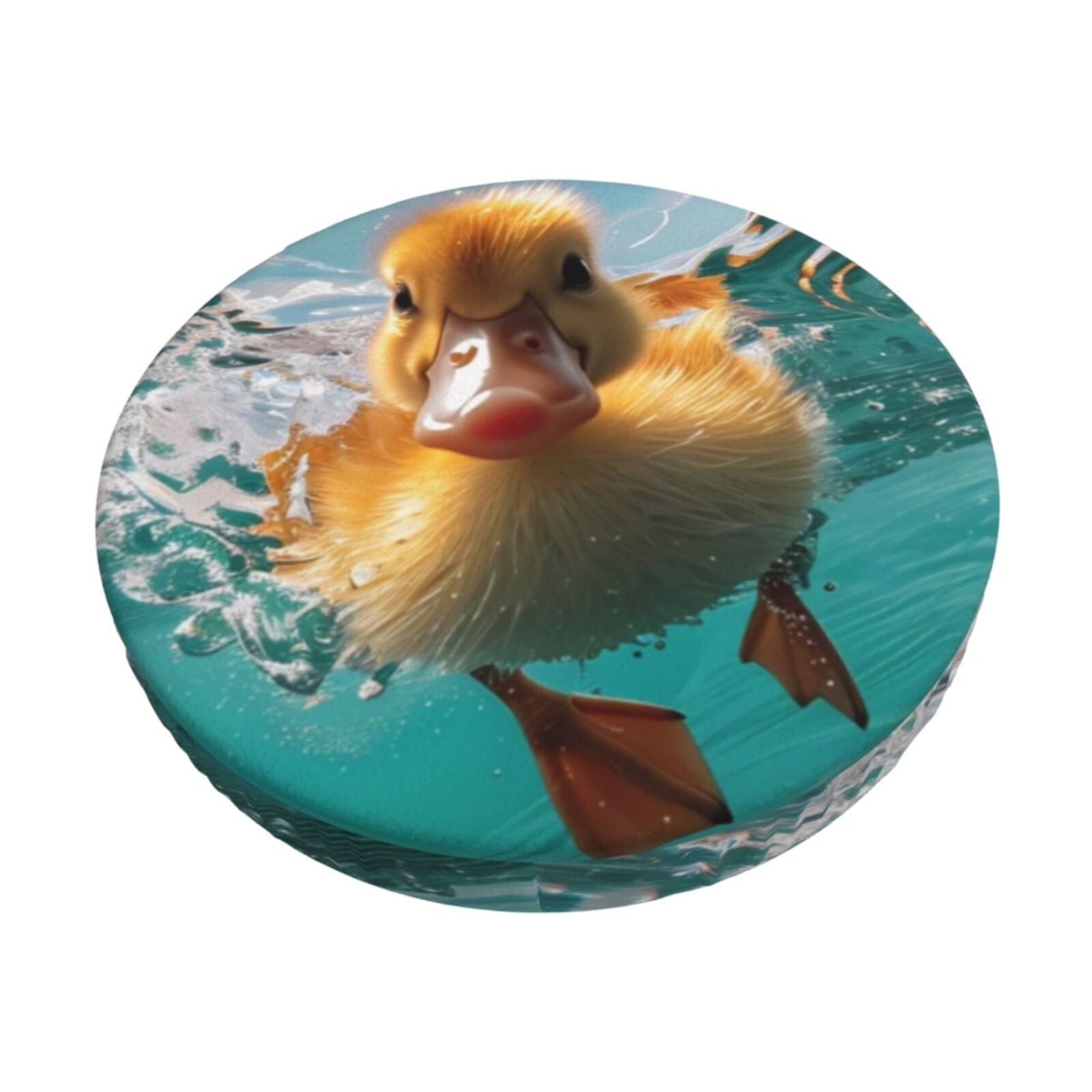 Kdxio Underwater Swimming Duck Print Stool Covers Round,Stretch Round Bar Stool Covers Washable ...
