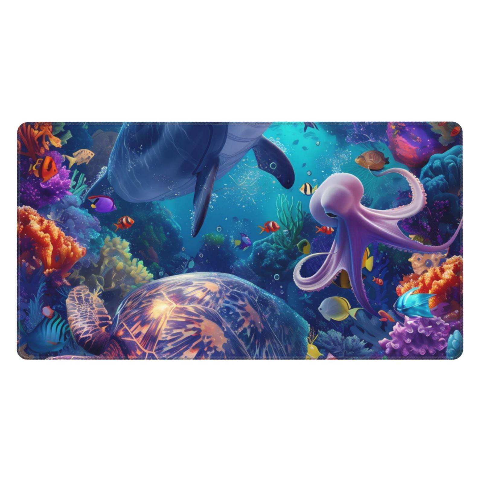 Kdxio Underwater Turtle Dolphin Octopus Print Large Gaming Mouse Pad ...