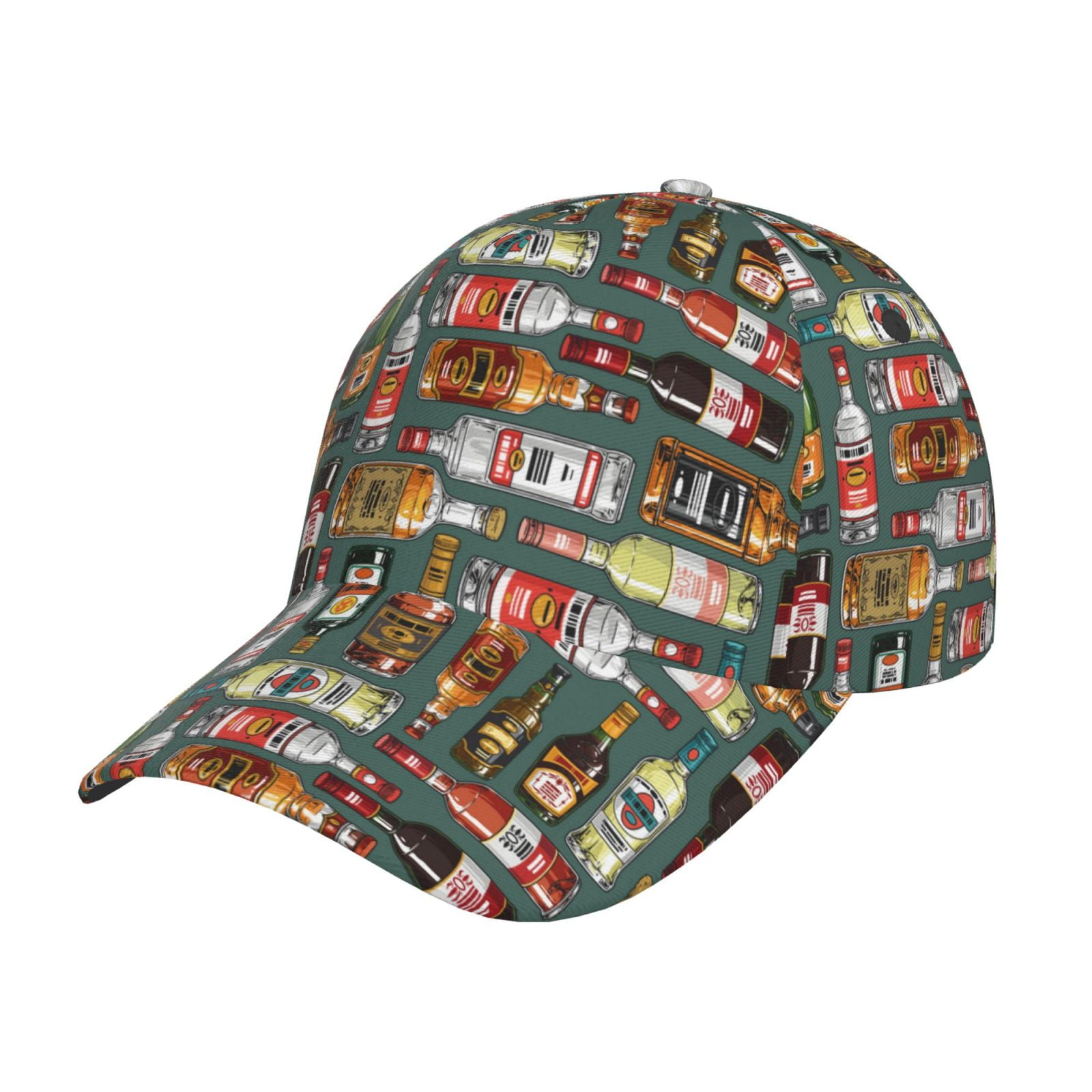 Kdxio Unisex Alcohol Bottles Pattern Baseball Cap Unisex Washed Classic ...