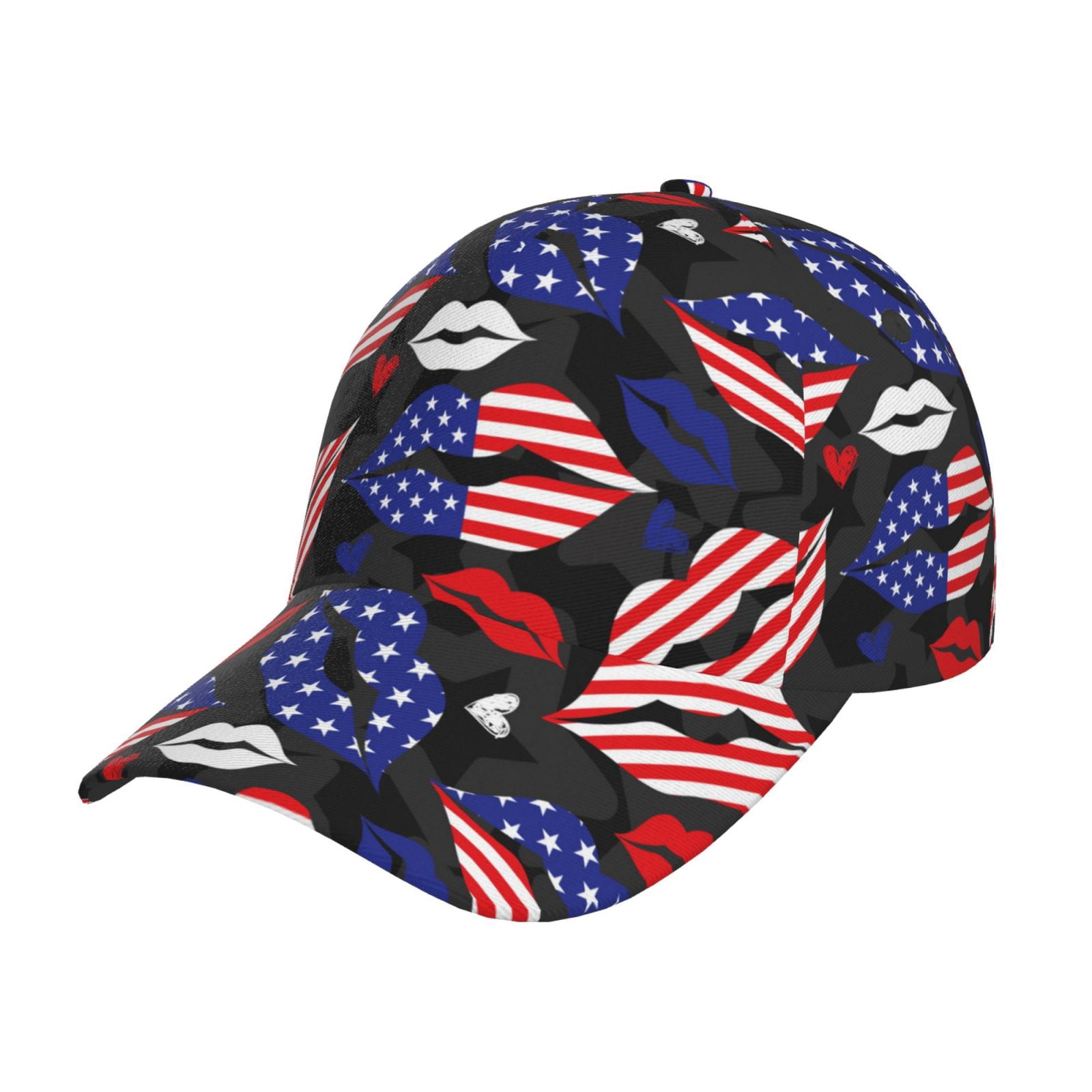 Kdxio Unisex American With Lips Pattern Baseball Cap Unisex Washed ...