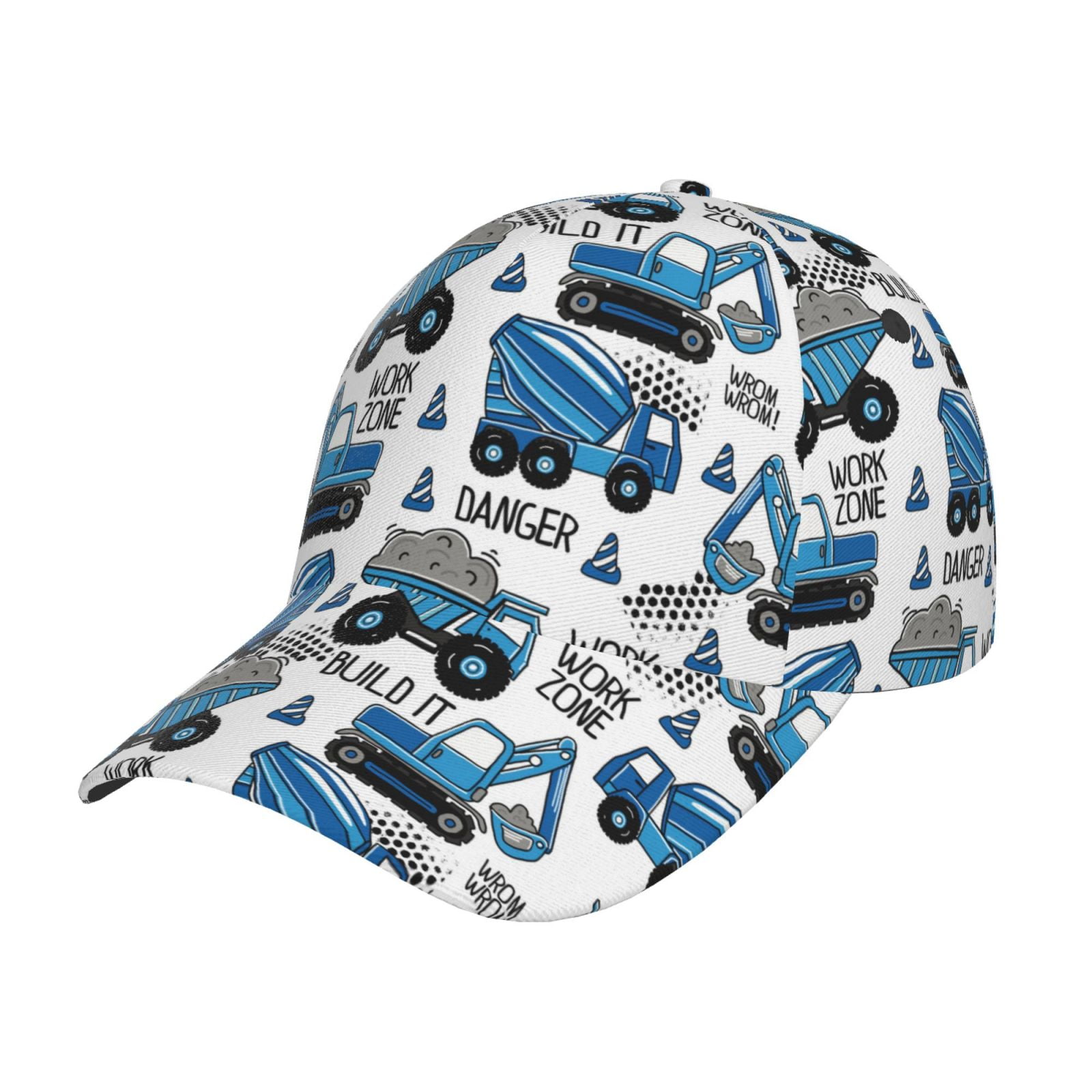 Kdxio Unisex Blue Excavator Pattern Baseball Cap Unisex Washed Classic ...