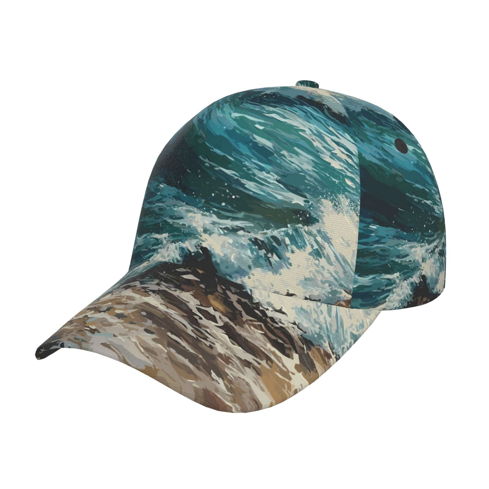 Kdxio Unisex Blue Ocean Waves Pattern Baseball Cap Unisex Washed ...