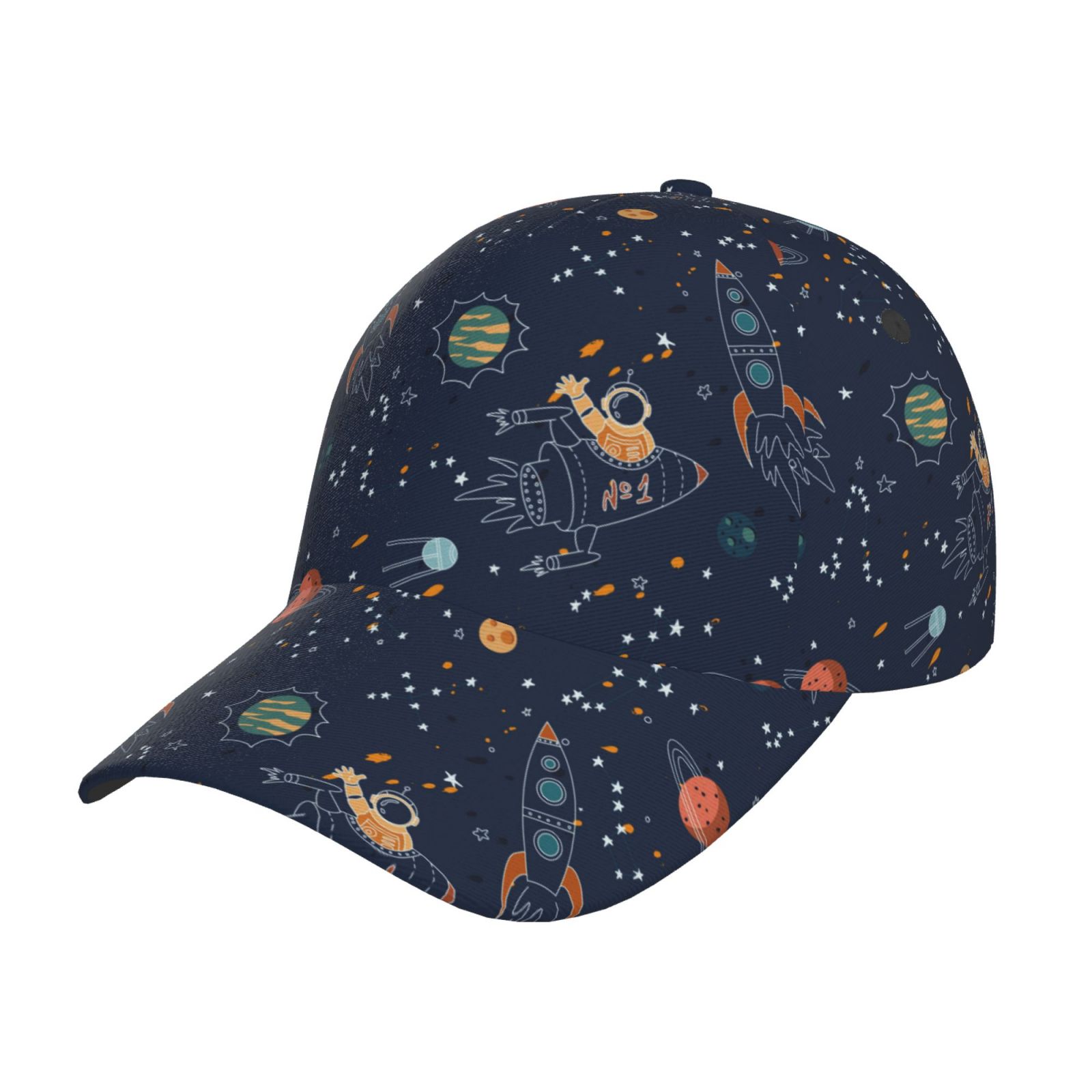 Kdxio Unisex Cartoon Space Planets Pattern Baseball Cap Unisex Washed ...