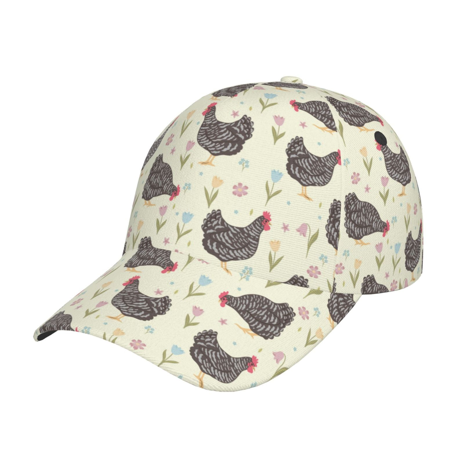 Kdxio Unisex Chickens And Flowers Pattern Baseball Cap Unisex Washed ...