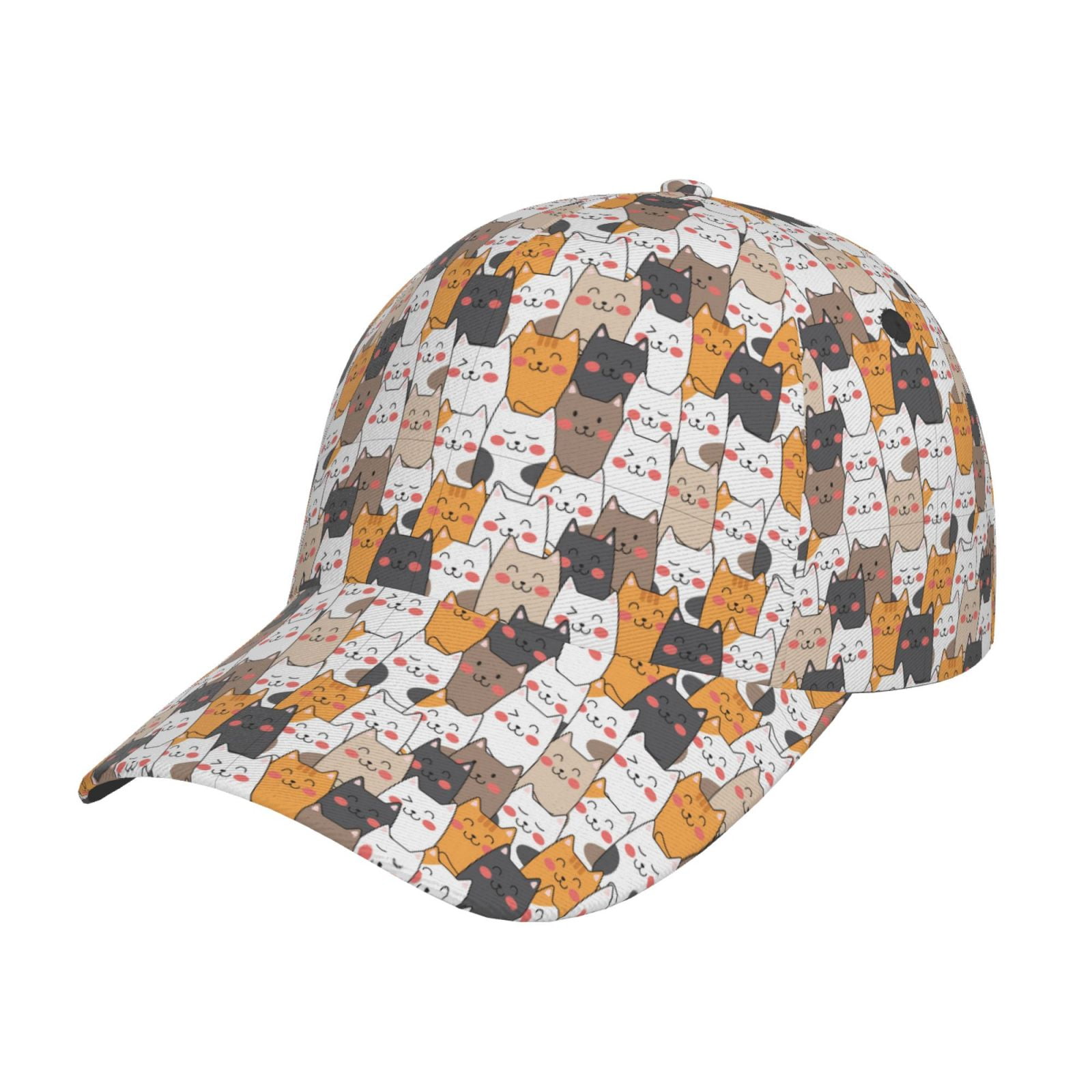 Kdxio Unisex Cute Cats Pattern Baseball Cap Unisex Washed Classic ...