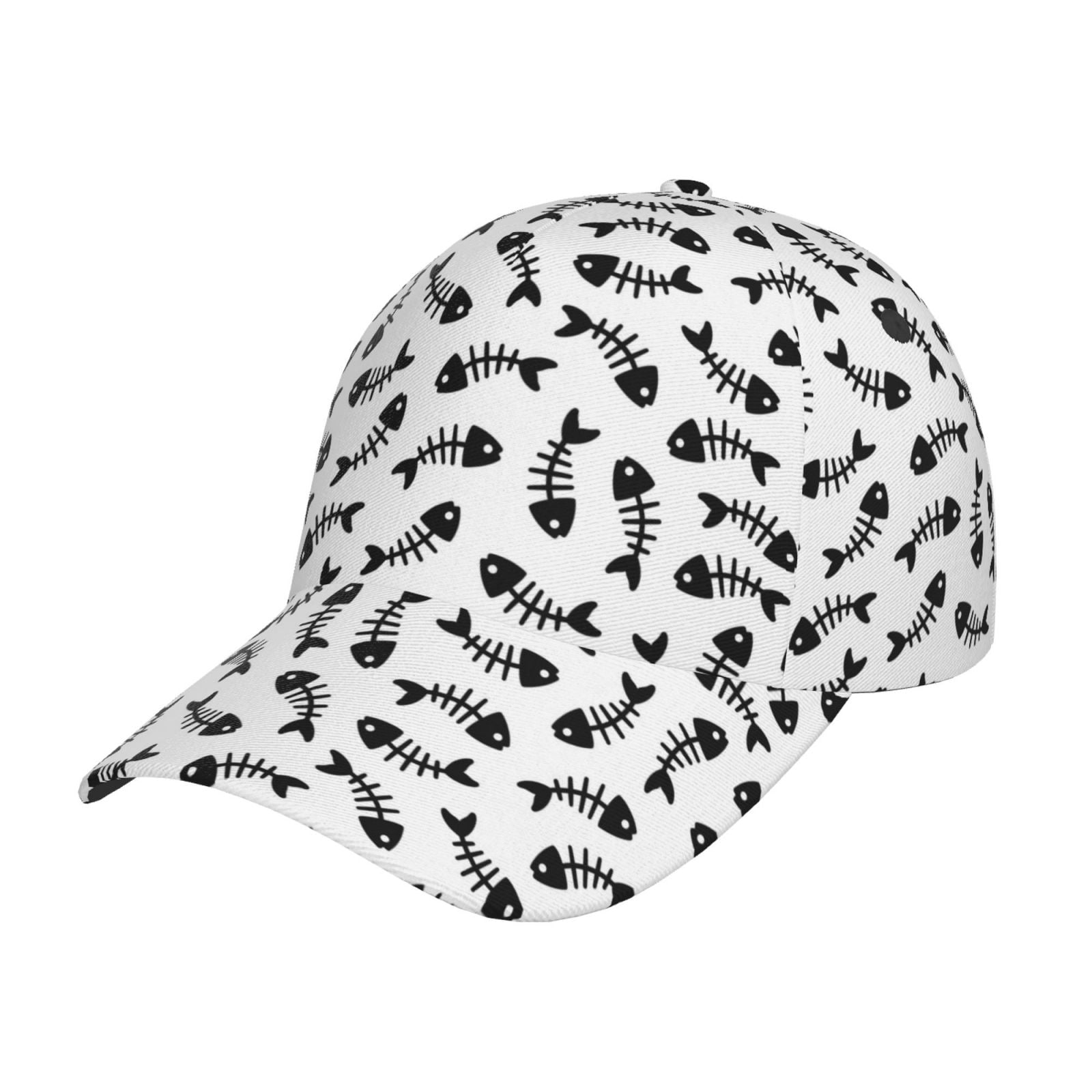Kdxio Unisex Fish Bone Pattern Baseball Cap Unisex Washed Classic ...