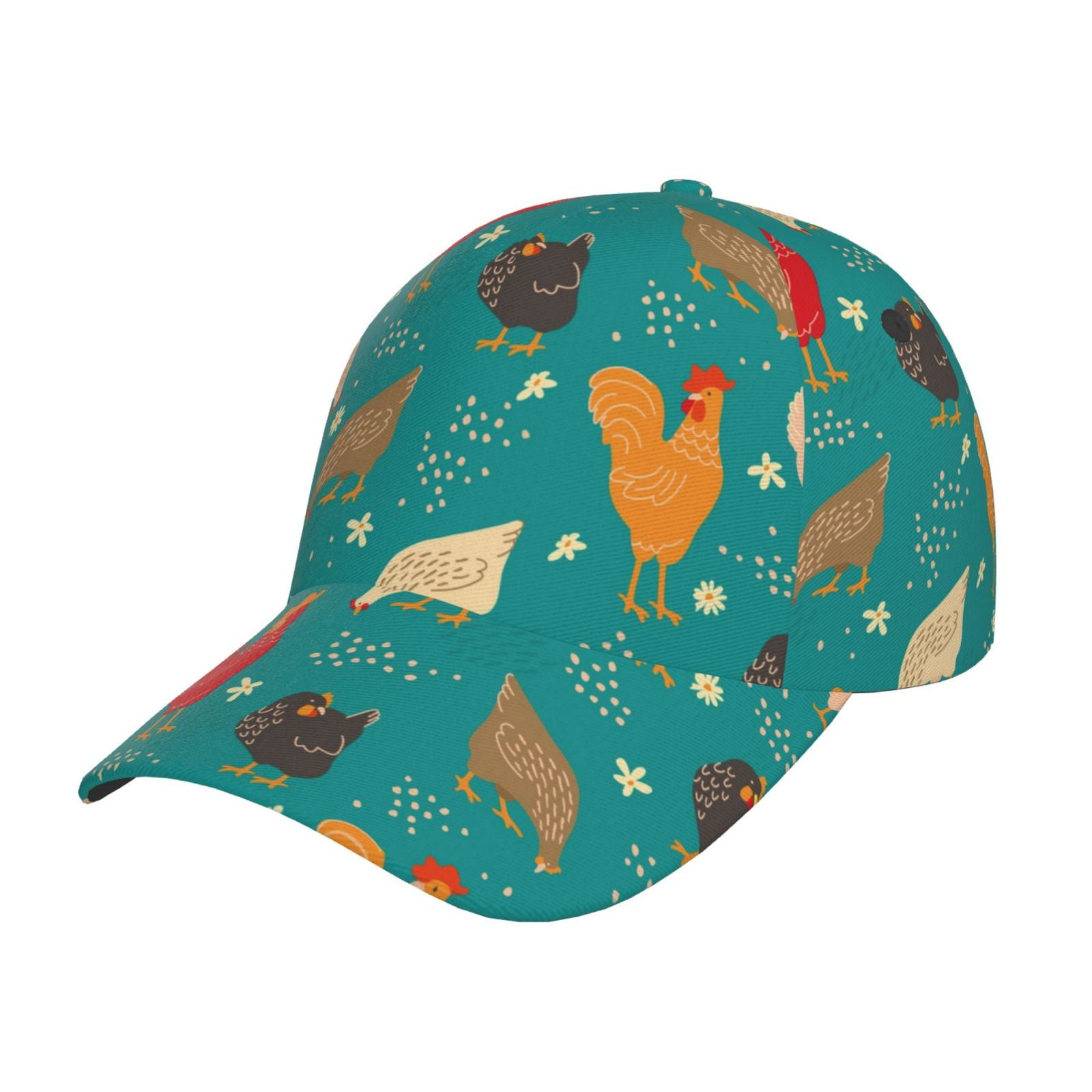 Kdxio Unisex Hens And Rooster Pattern Baseball Cap Unisex Washed ...