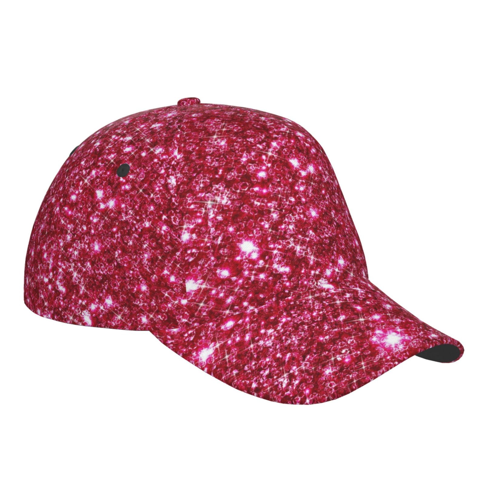 Kdxio Unisex Pink Glitter Pattern Baseball Cap Unisex Washed Classic ...