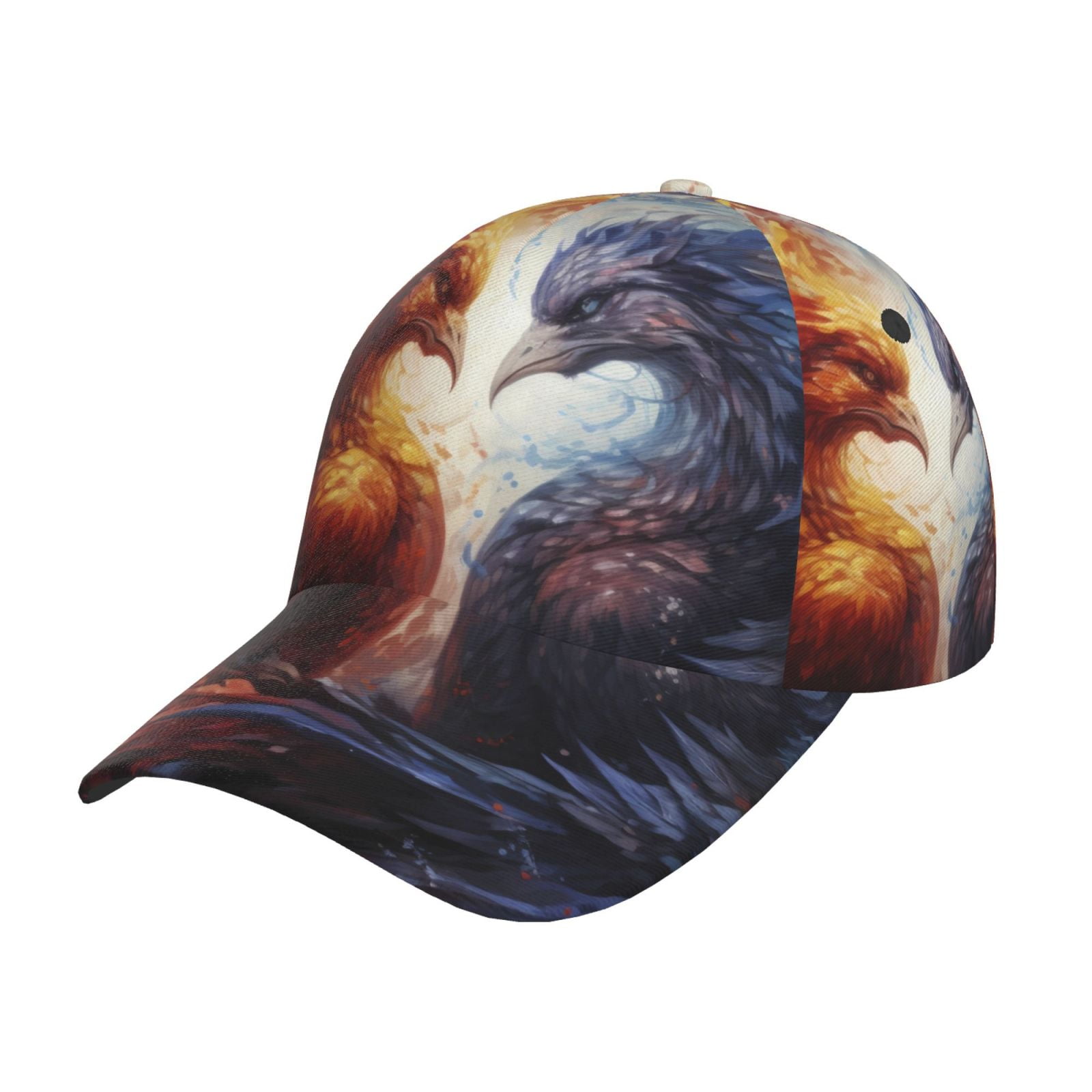 Kdxio Unisex Red And White Fire Bird Pattern Baseball Cap Unisex Washed ...