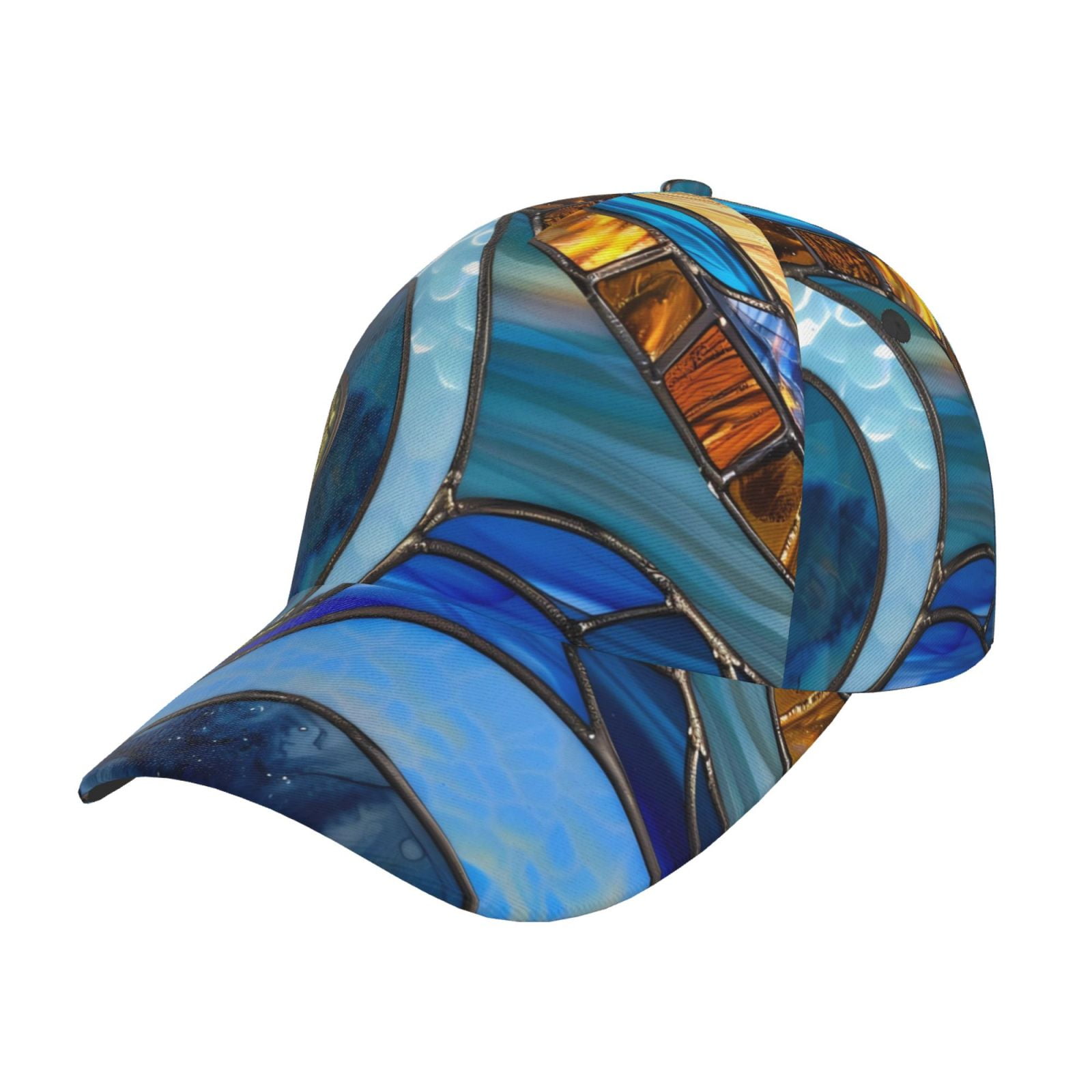 Kdxio Unisex Stained Glass Ocean Wave Pattern Baseball Cap Unisex ...