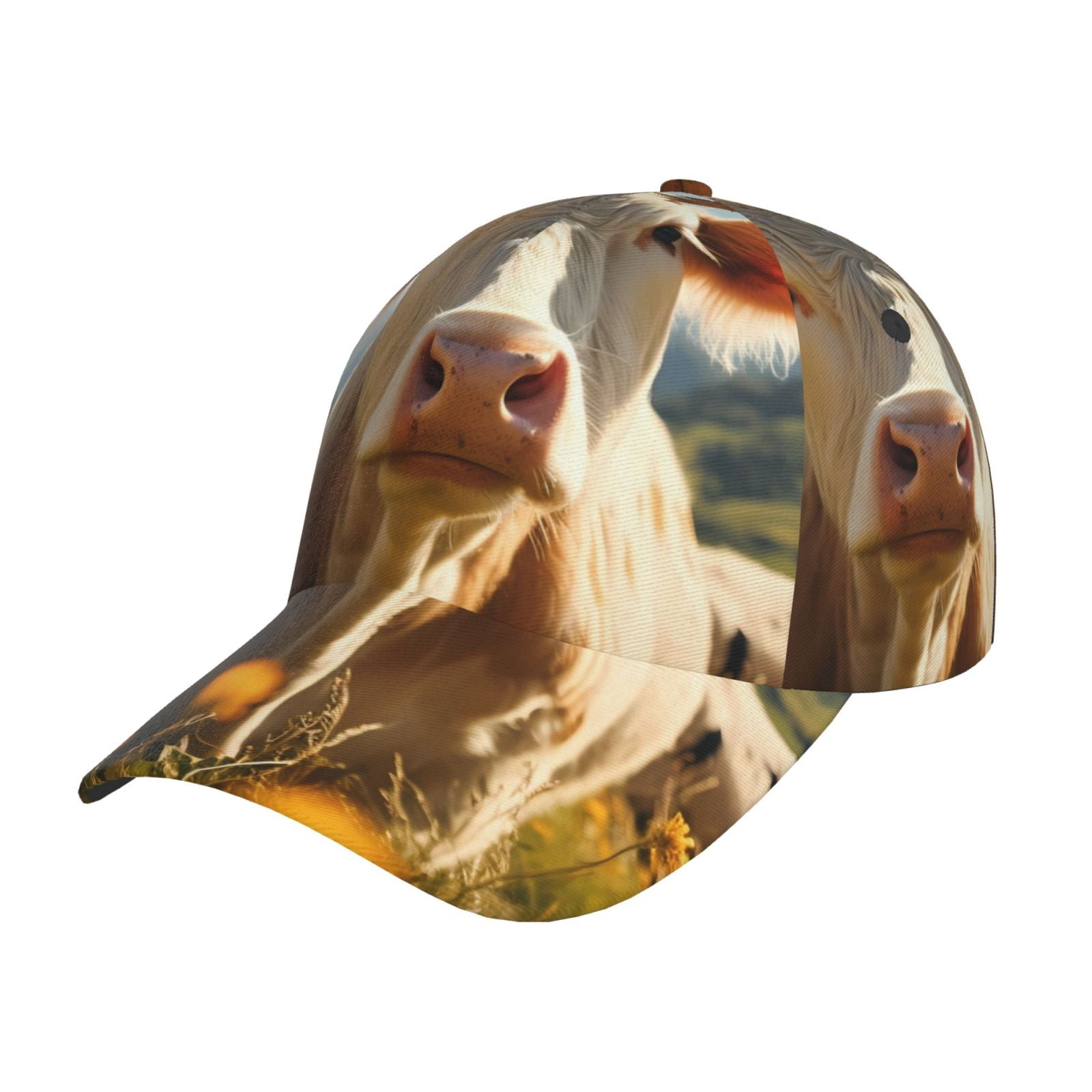 Kdxio Unisex Sunflower Cow Pasture Pattern Baseball Cap Unisex Washed ...