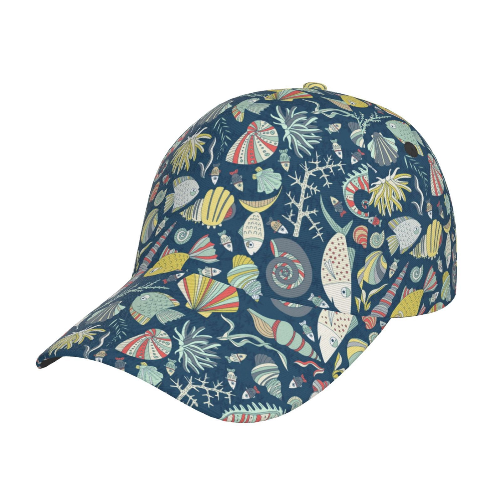 Kdxio Unisex Underwater Creature Pattern Baseball Cap Unisex Washed ...