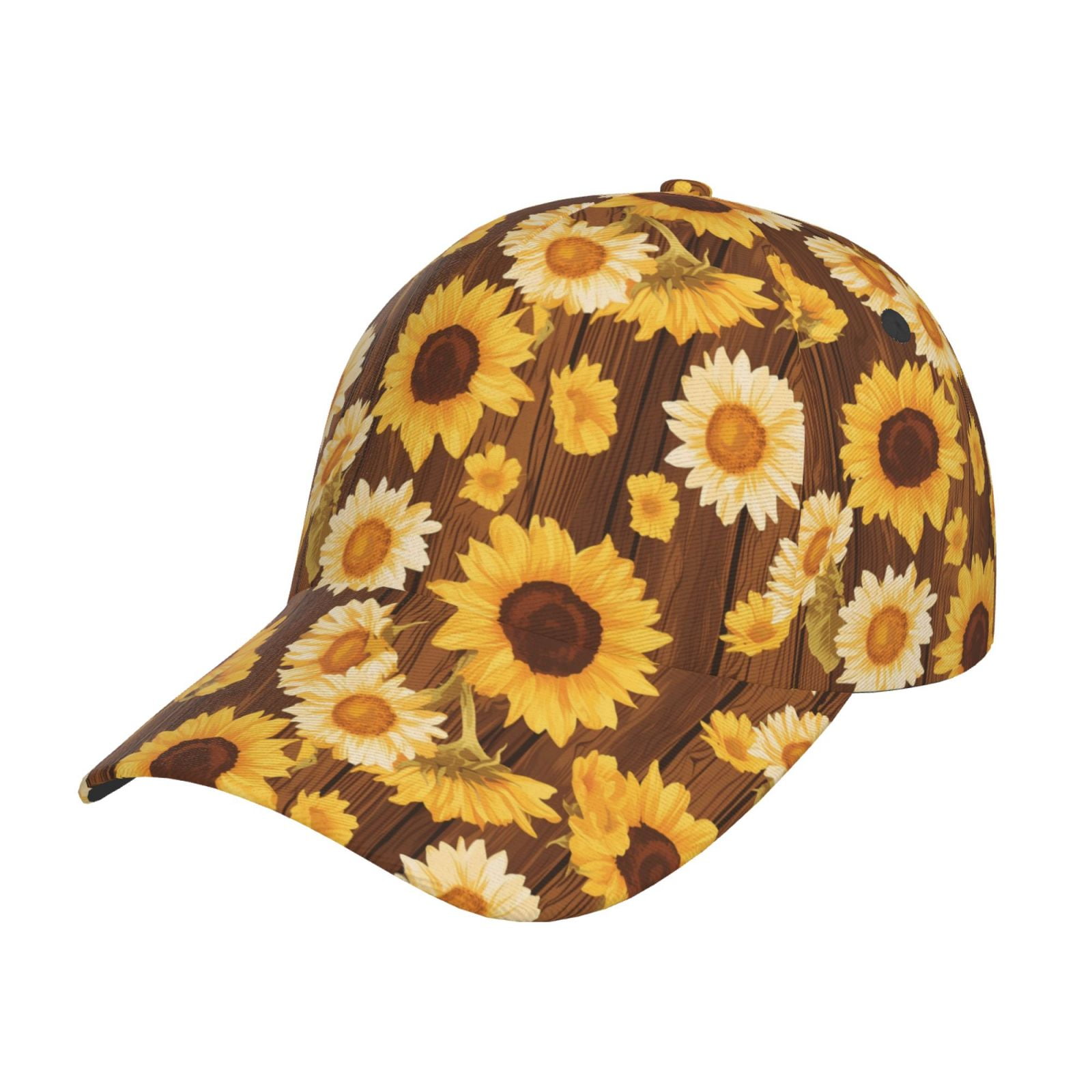 Kdxio Unisex Vintage Wood Grain Sunflower A Pattern Baseball Cap Unisex ...