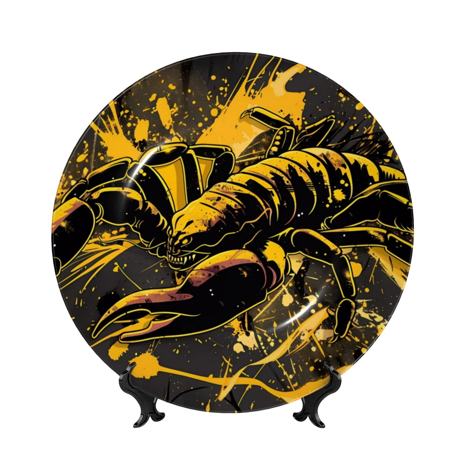 Kdxio Urban Graffiti Scorpion Illustration Bone China Decorative Plate ...
