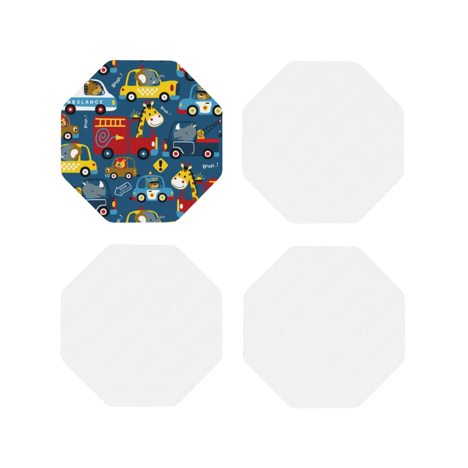 Kdxio Vehicles Cartoon With Funny Drivers Funny Coasters,4 Pcs Leather ...