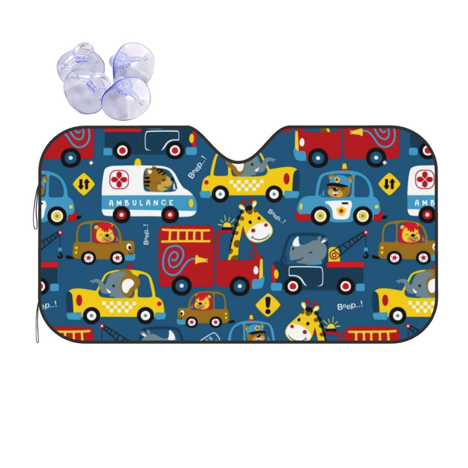 Kdxio Vehicles Cartoon with Funny Drivers Print Front Windshield Sun ...