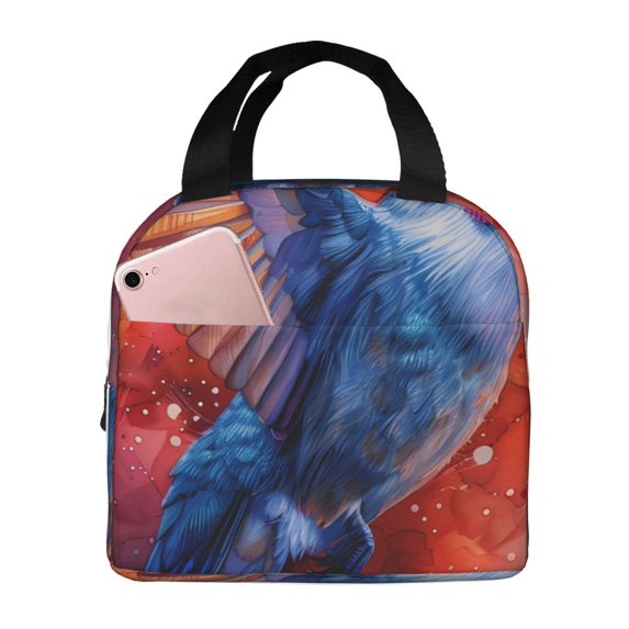 Kdxio Vibrant Hummingbird Watercolor Art Print Insulated Lunch Bag ...