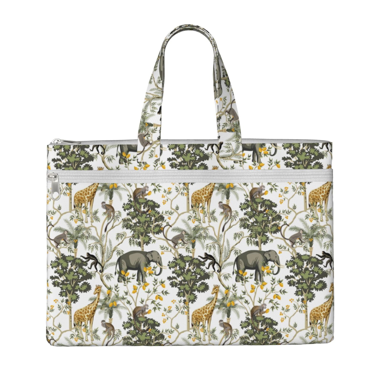 Kdxio Vintage Animals Palm Tree File Tote Document Bag Business ...