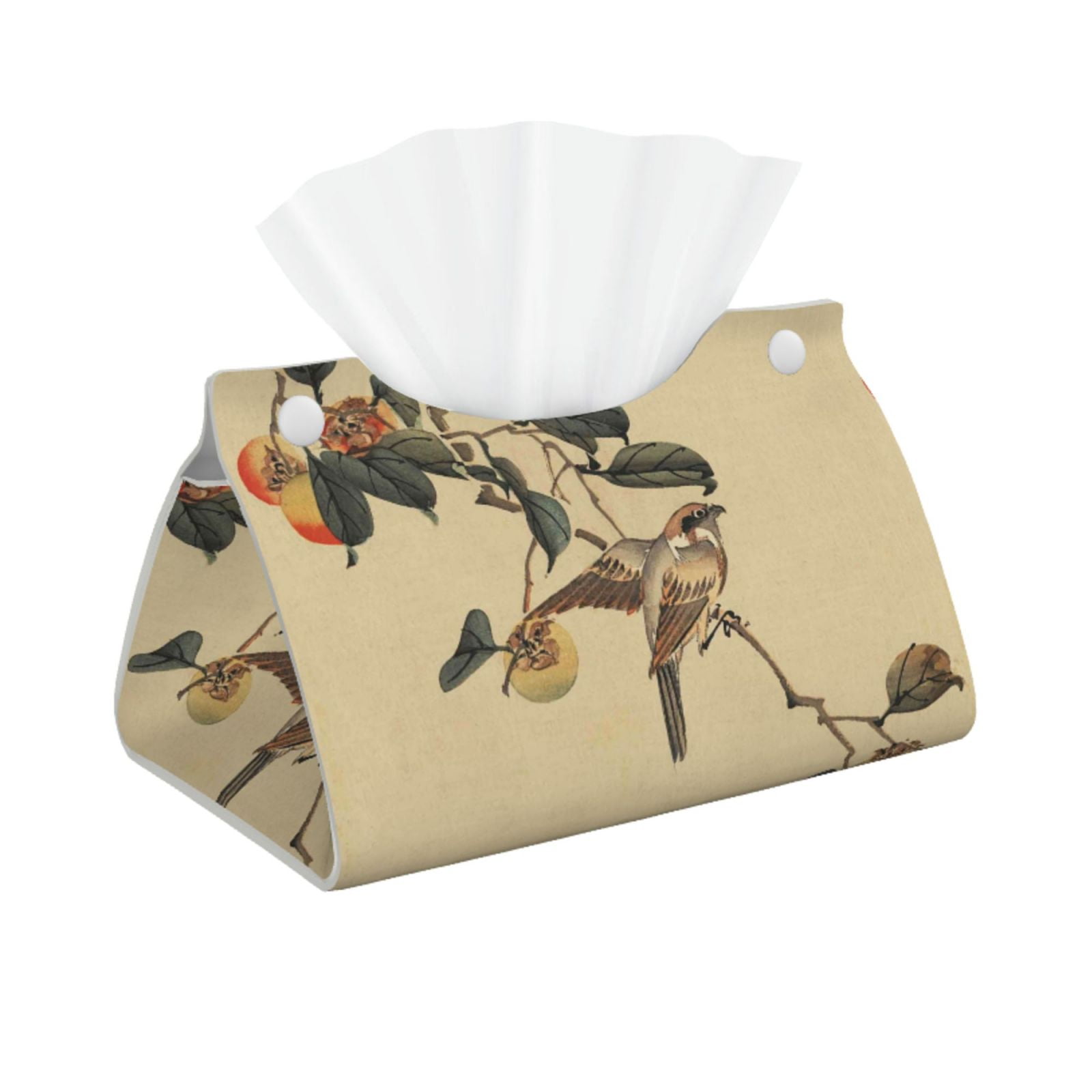 Kdxio Vintage Bird Print Tissue Box Cover,Modern PU Leather Rectangular ...