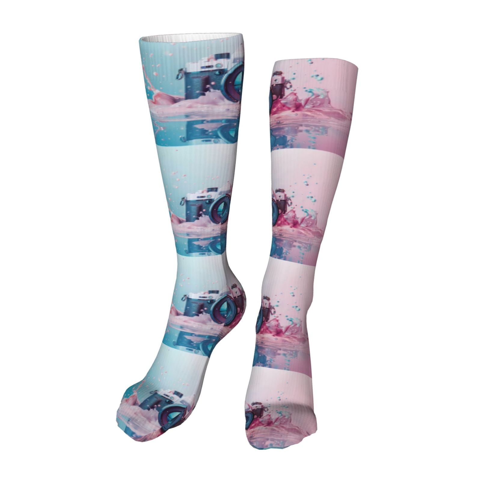 Kdxio Vintage Camera Splash Art Funny Silky Novelty Funky Long Knee ...